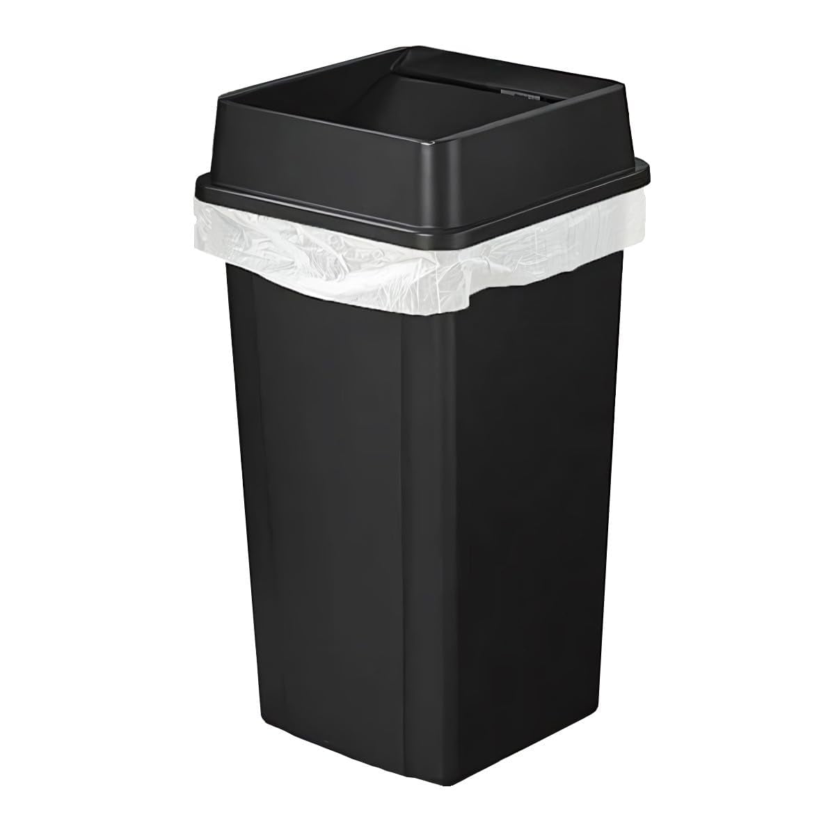 Square 25 Gallon Waste Bin with Swing Lid, Heavy-Duty Trash Can ...