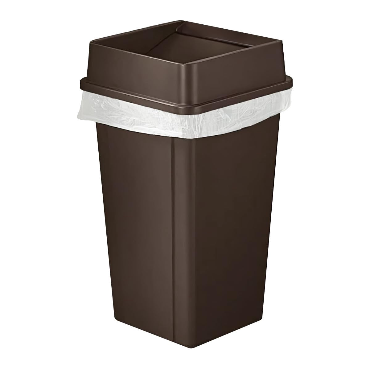 Square 25 Gallon Waste Bin with Swing Lid, Heavy-Duty Trash Can ...