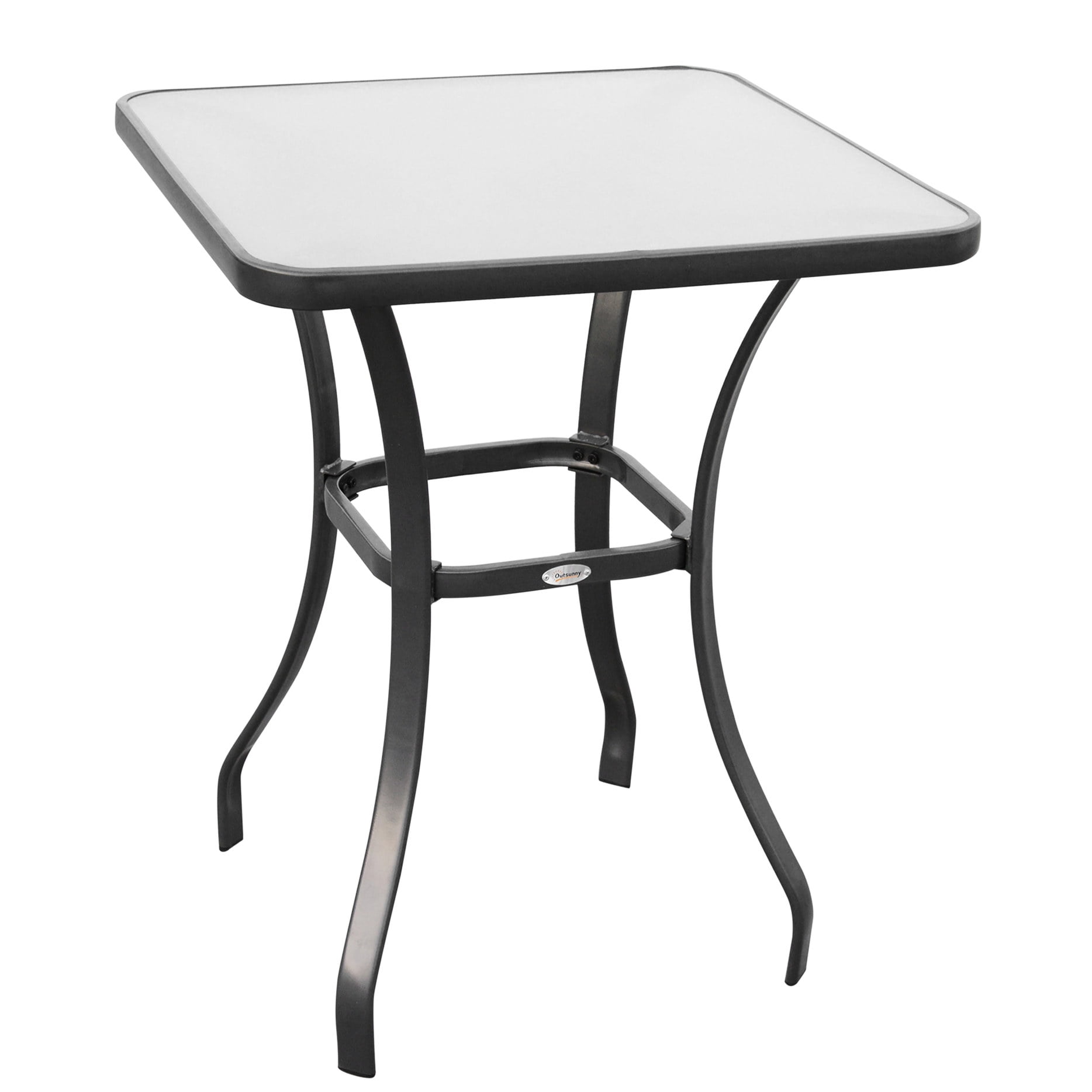 Square 27" Tempered Glass Outdoor Table | Enjoy Meals on Patio | High ...