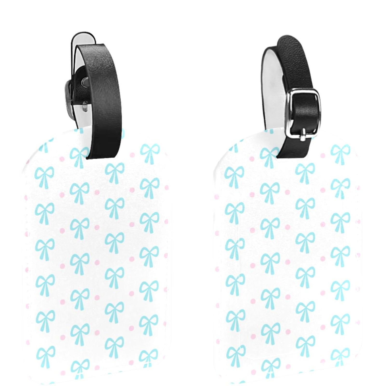 Square 2Pack PU Leather Blue Ribbon Cruise Luggage Tag with Privacy ...