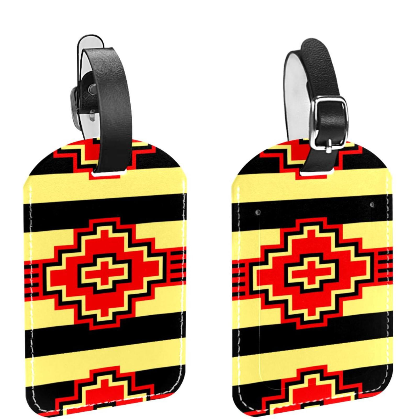 Square 2Pack PU Leather Chinese Patten Cruise Luggage Tag with Privacy ...