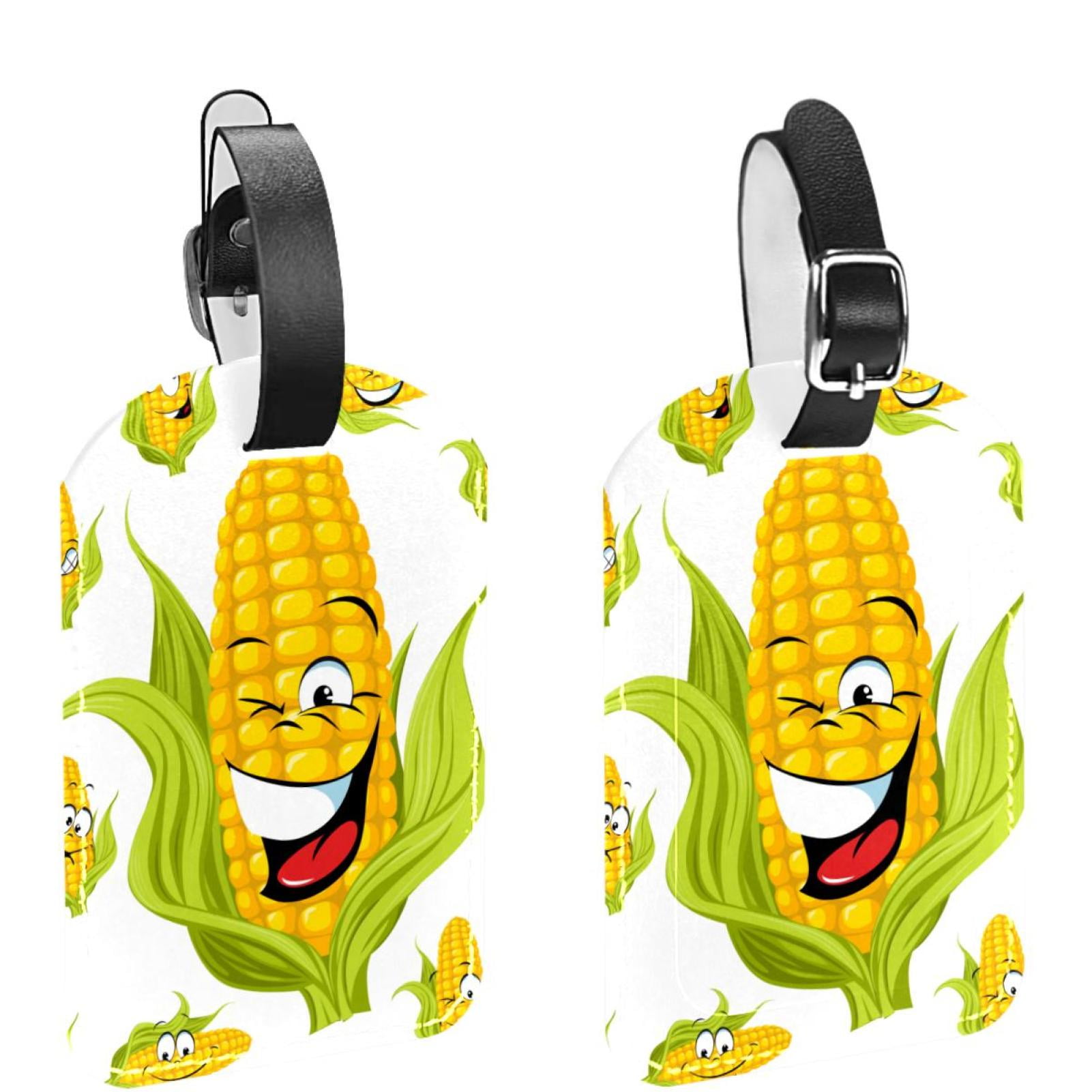 Square 2Pack PU Leather Corn Expression Cruise Luggage Tag with Privacy ...