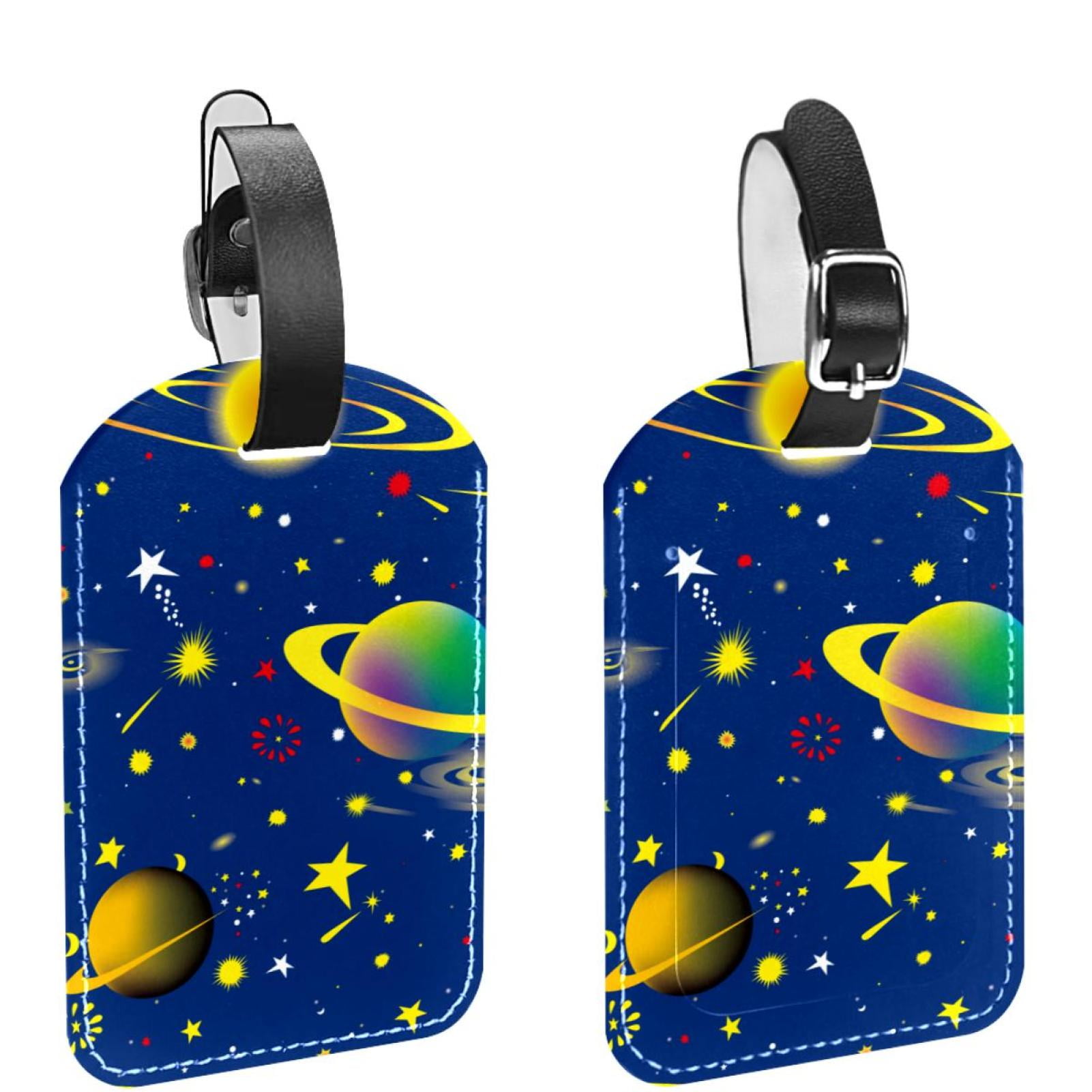 Square 2Pack PU Leather Fantasy Cosmic Sky Cruise Luggage Tag with ...