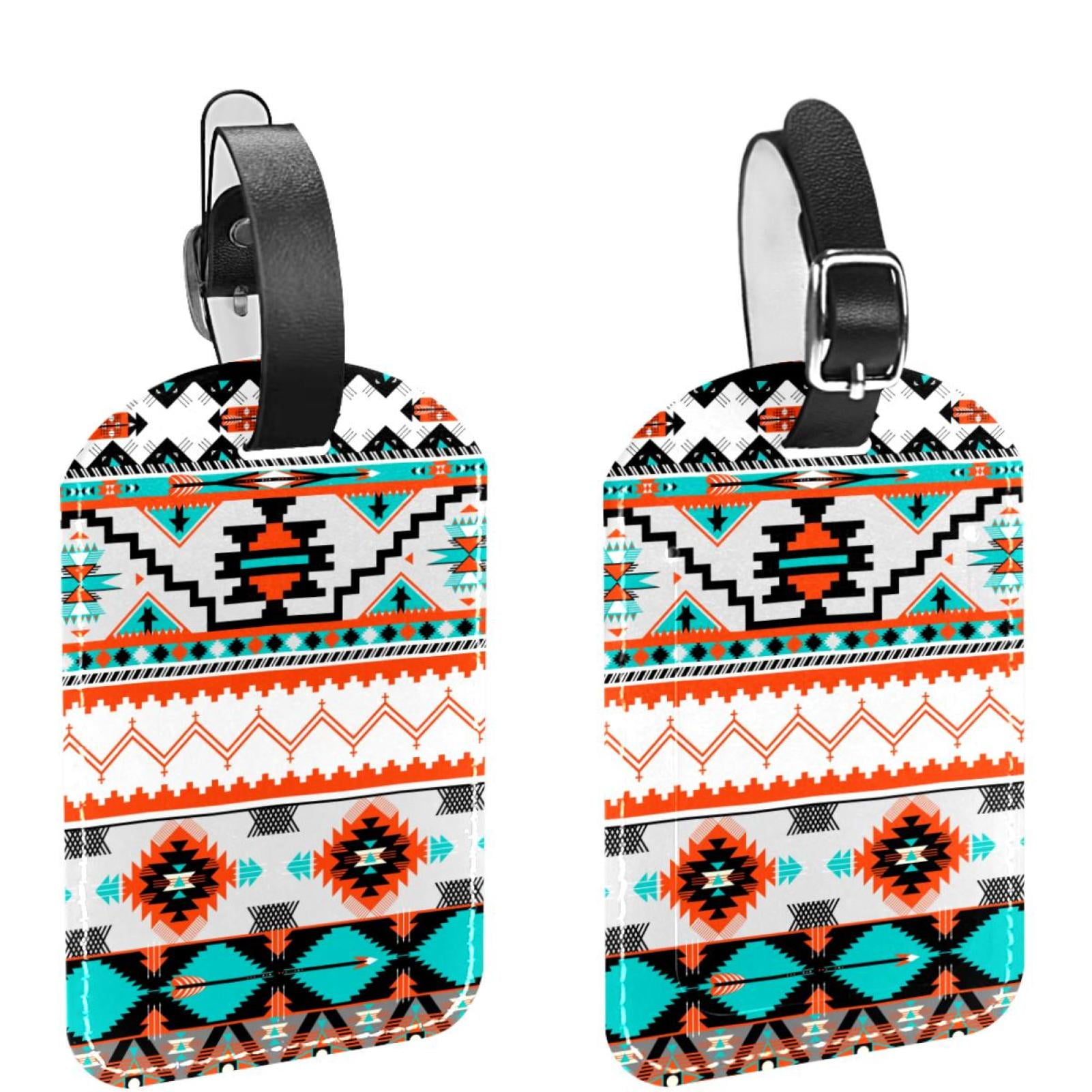 Square 2Pack PU Leather Flower Cruise Luggage Tag with Privacy Cover ...