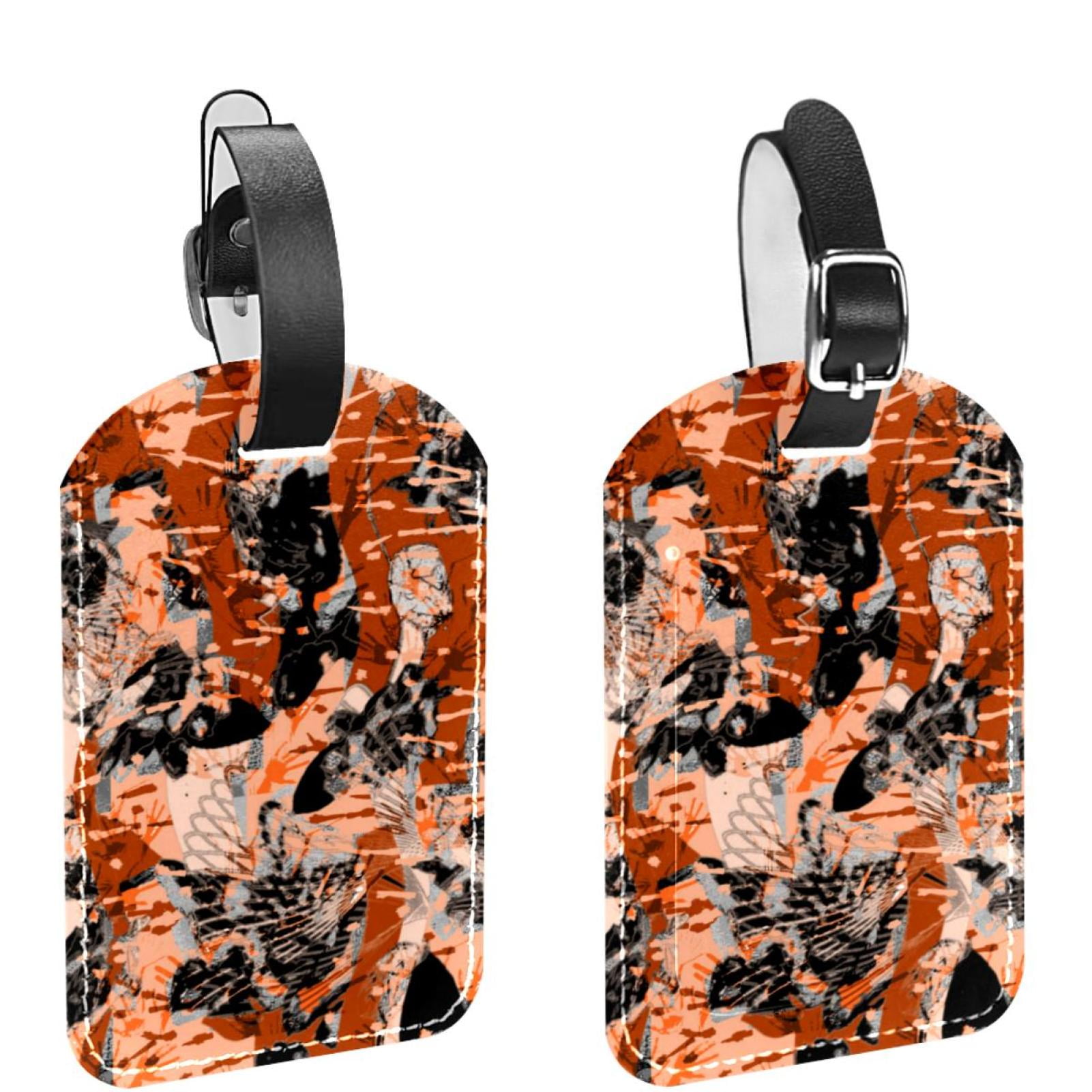 Square 2Pack PU Leather Flower Cruise Luggage Tag with Privacy Cover ...