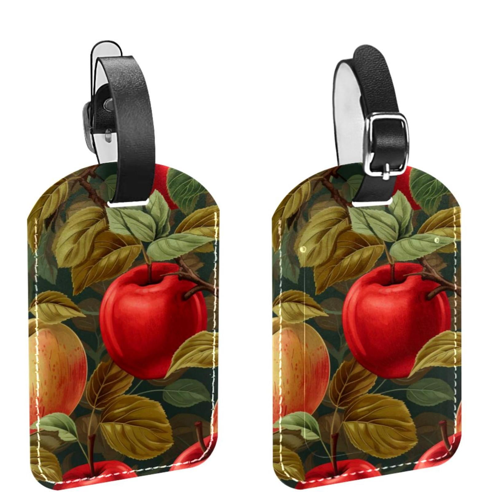 Square 2Pack PU Leather Fruit Cruise Luggage Tag with Privacy Cover and ...