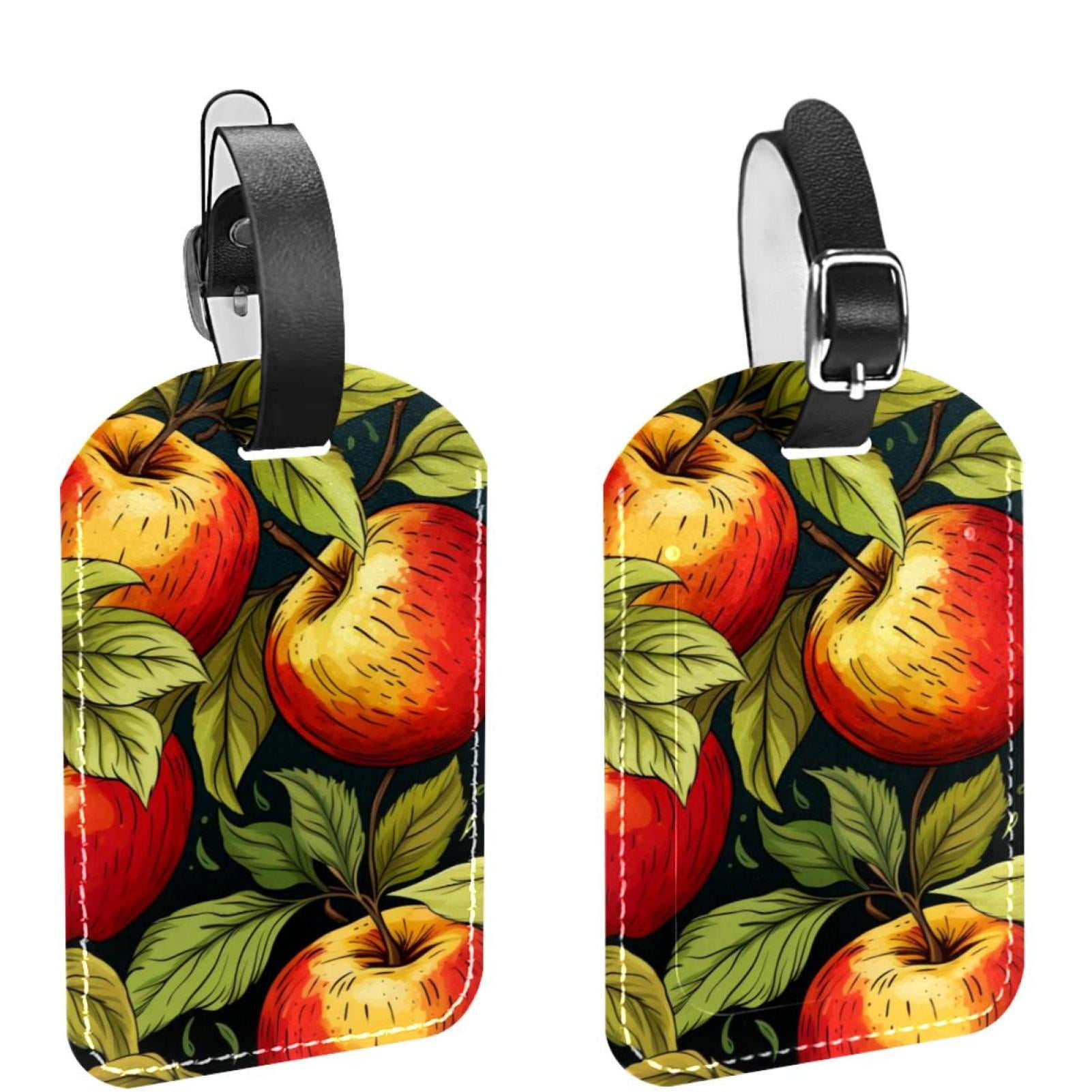 Square 2Pack PU Leather Fruit Cruise Luggage Tag with Privacy Cover and ...