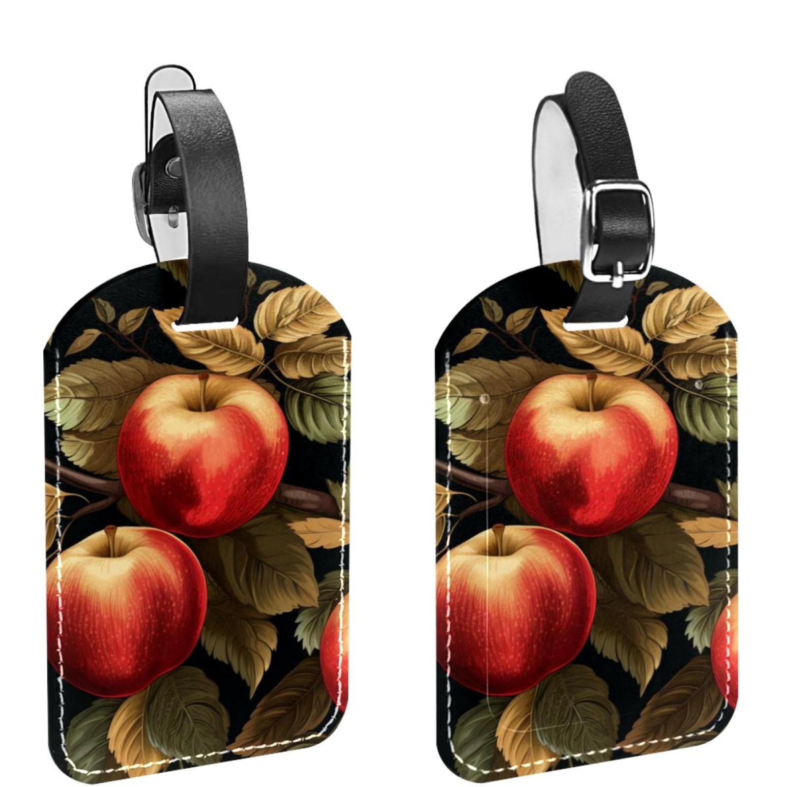 Square 2Pack PU Leather Fruit Cruise Luggage Tag with Privacy Cover and ...