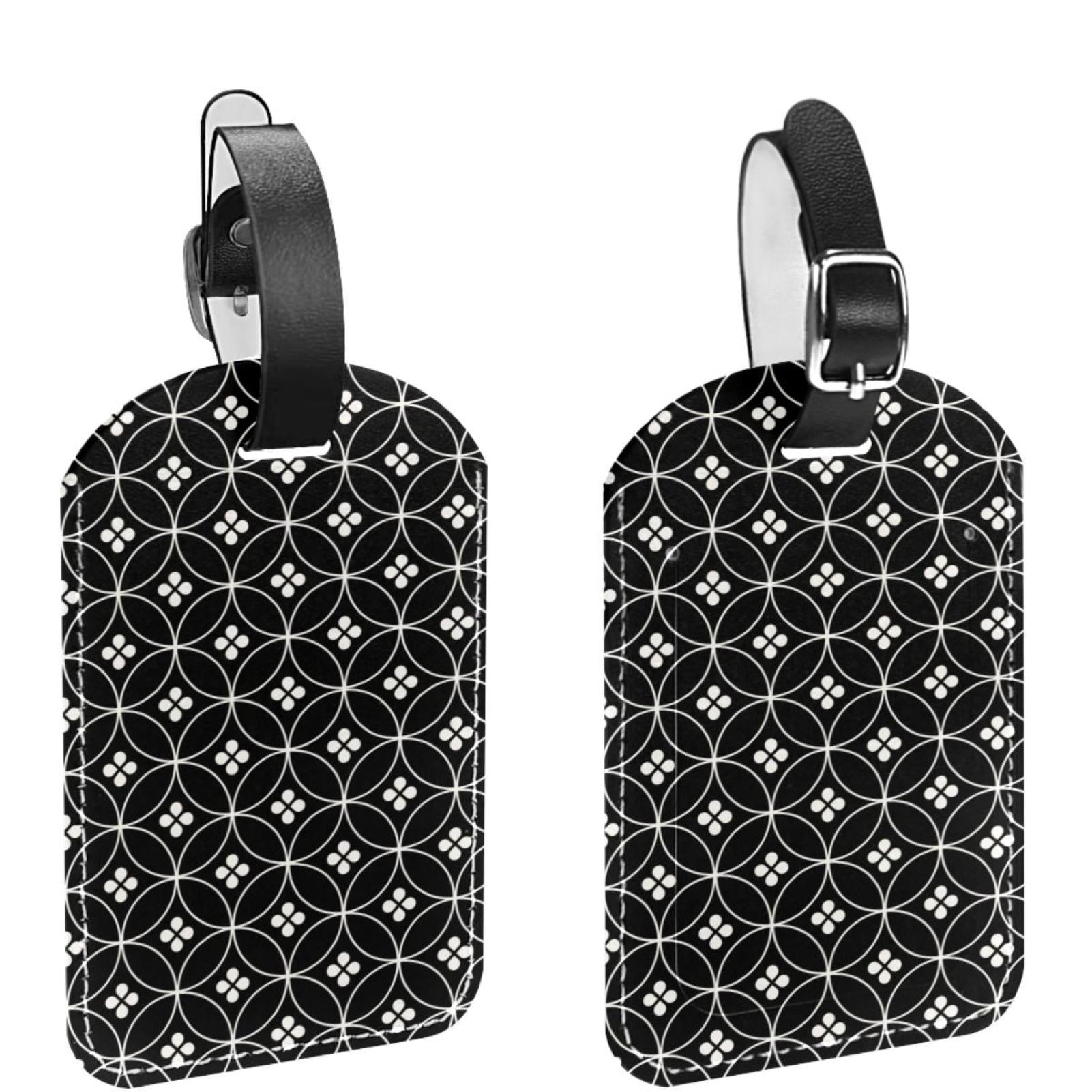 Square 2Pack PU Leather Geometric Button Cruise Luggage Tag with ...