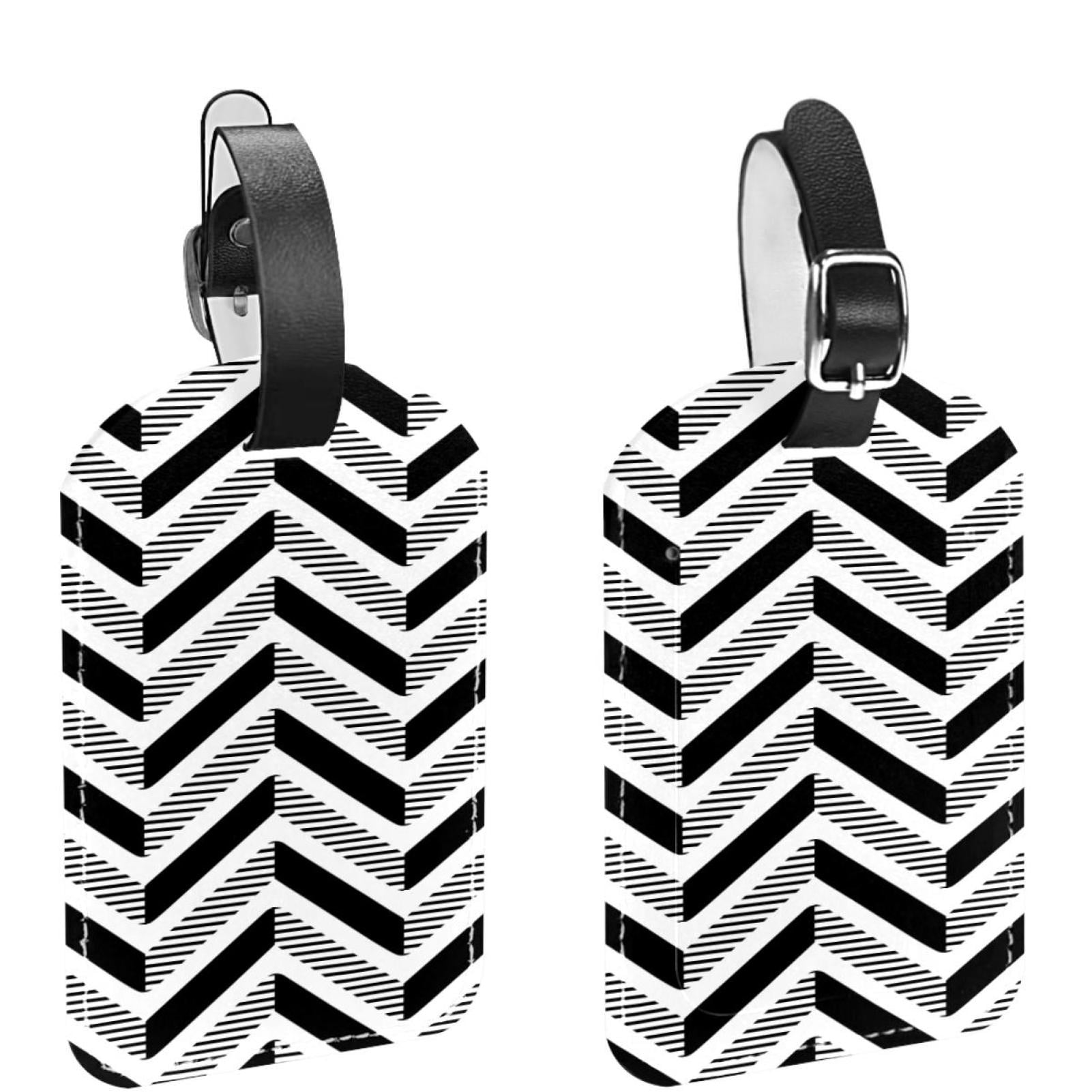 Square 2Pack PU Leather Geometry Cruise Luggage Tag with Privacy Cover ...
