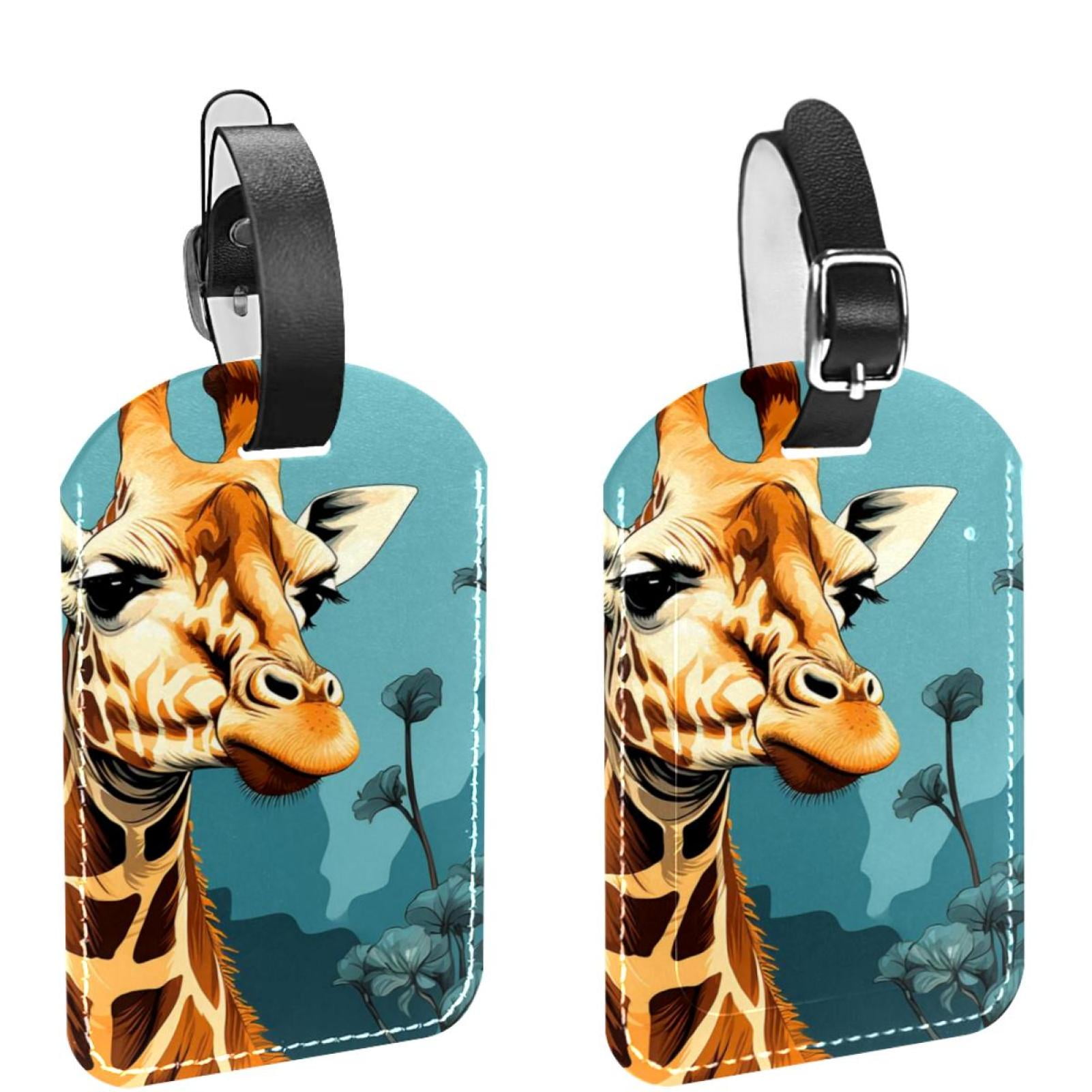 Square 2Pack PU Leather Giraffe Cruise Luggage Tag with Privacy Cover ...
