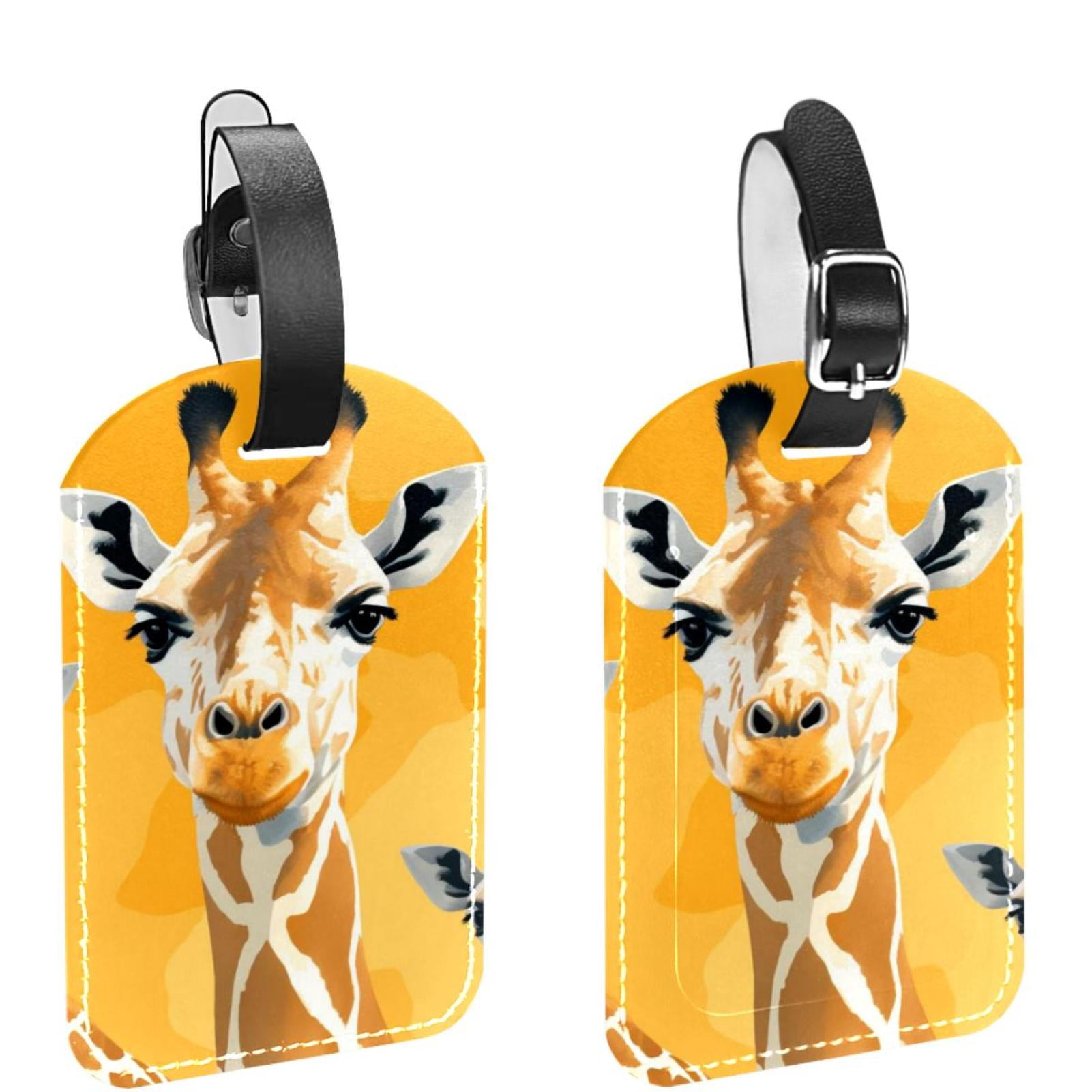 Square 2Pack PU Leather Giraffe Cruise Luggage Tag with Privacy Cover ...