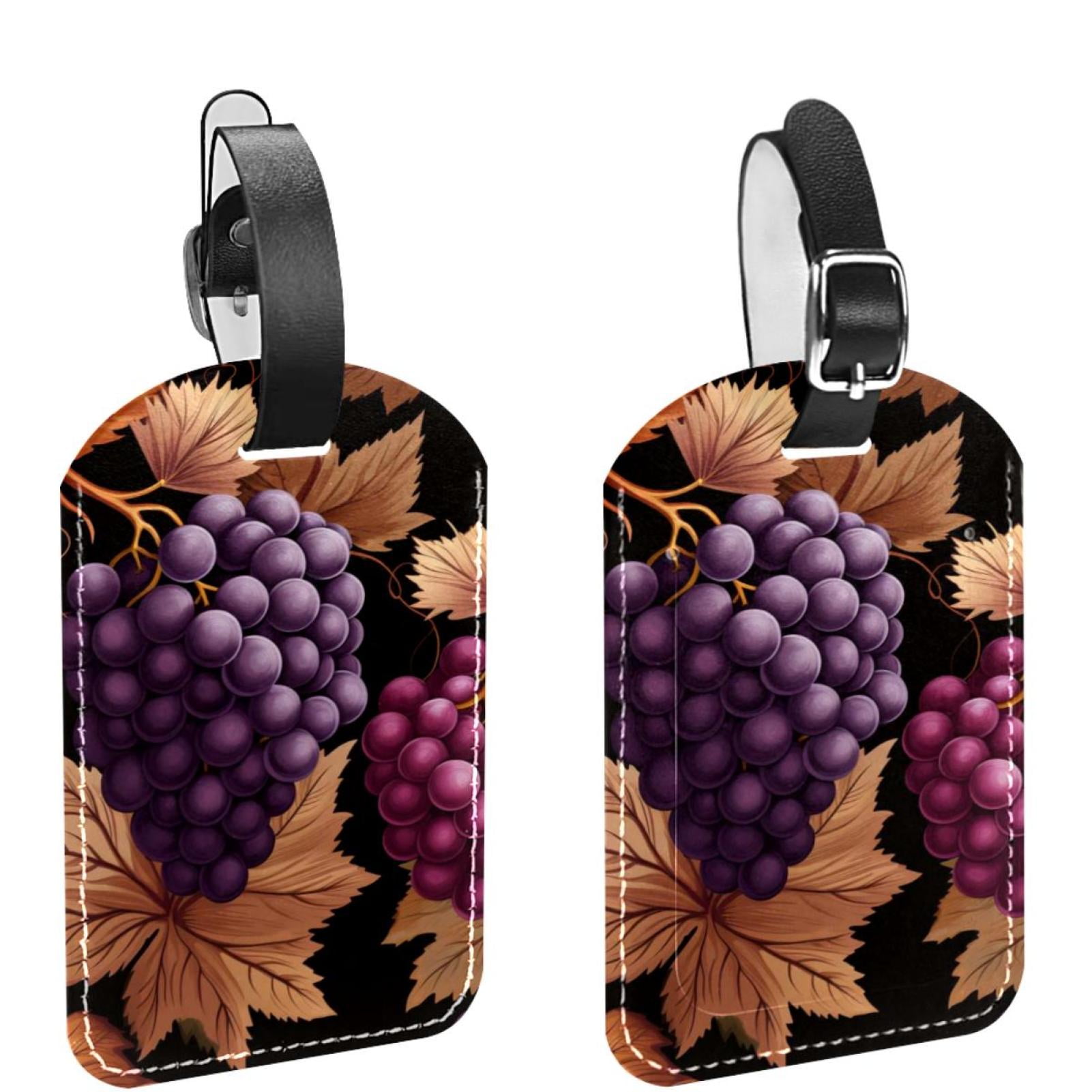Square 2Pack PU Leather Grape Cruise Luggage Tag with Privacy Cover and ...