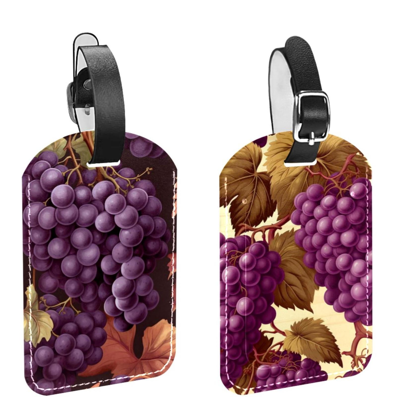 Square 2Pack PU Leather Grape Cruise Luggage Tag with Privacy Cover and ...