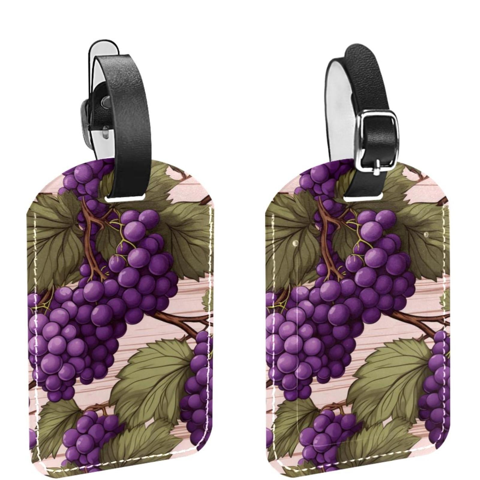 Square 2Pack PU Leather Grape Cruise Luggage Tag with Privacy Cover and ...