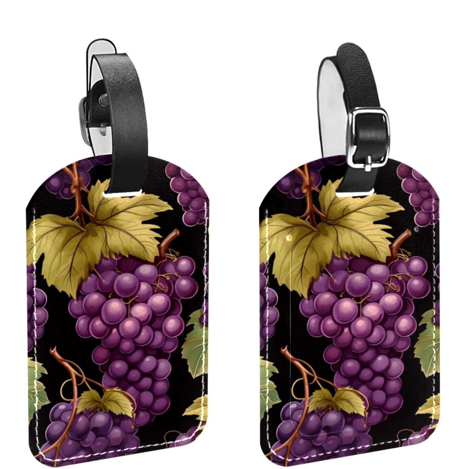 Square 2Pack PU Leather Grape Cruise Luggage Tag with Privacy Cover and ...