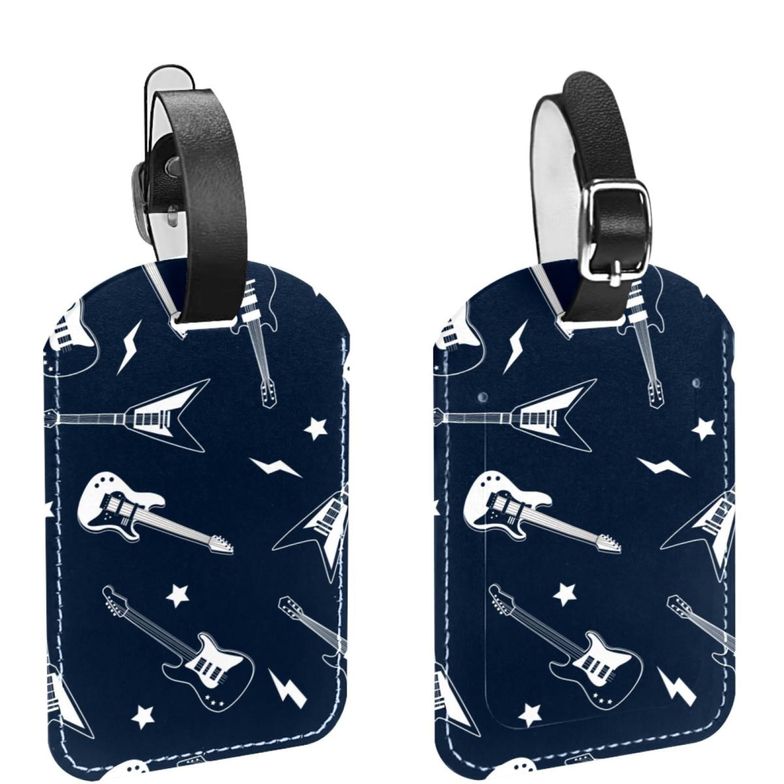 Square 2Pack PU Leather Guitar Music Navy Cruise Luggage Tag with ...