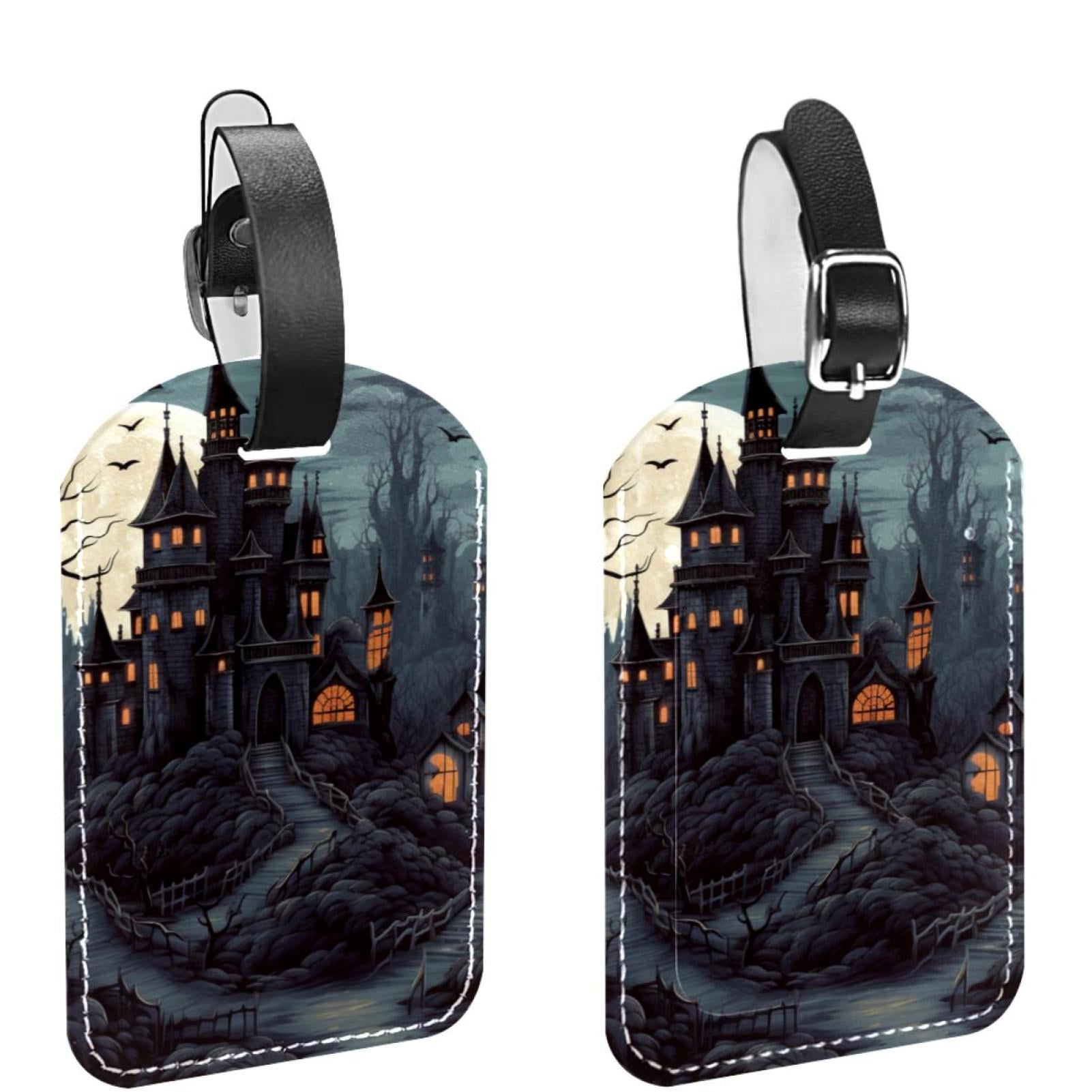 Square 2Pack PU Leather Halloween Castle Cruise Luggage Tag with ...