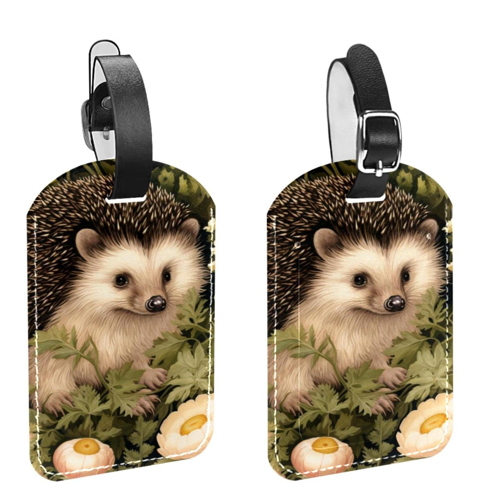 Square 2Pack PU Leather Hedgehog Cruise Luggage Tag with Privacy Cover ...