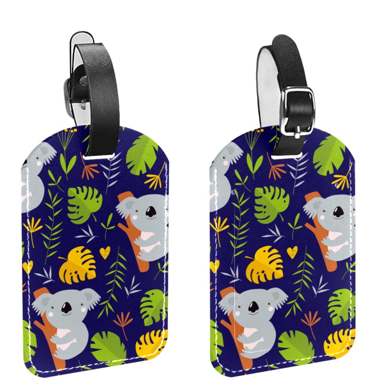 Square 2Pack PU Leather Koala Blue Animal Cruise Luggage Tag with ...