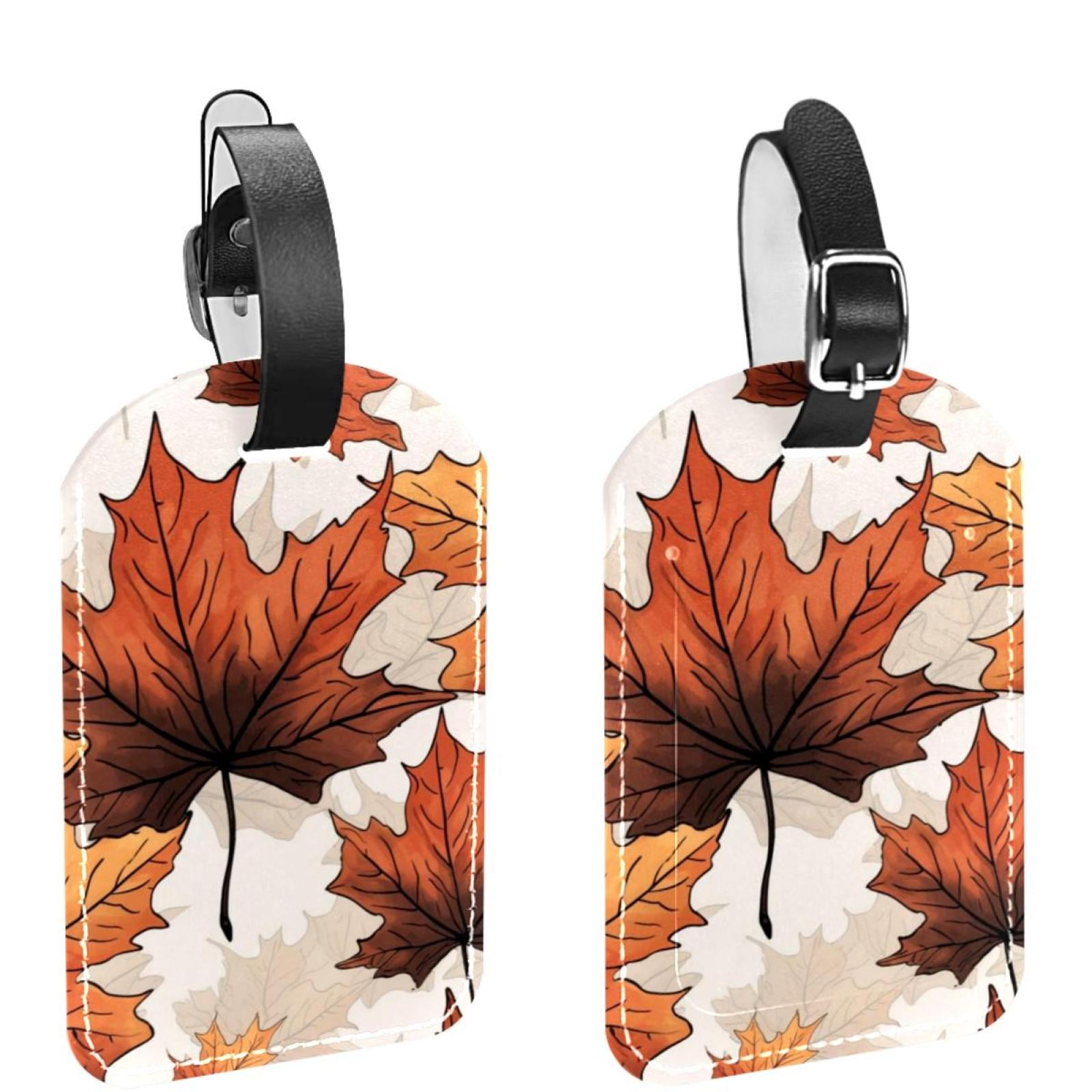 Square 2Pack PU Leather Maple Leaf Cruise Luggage Tag with Privacy ...