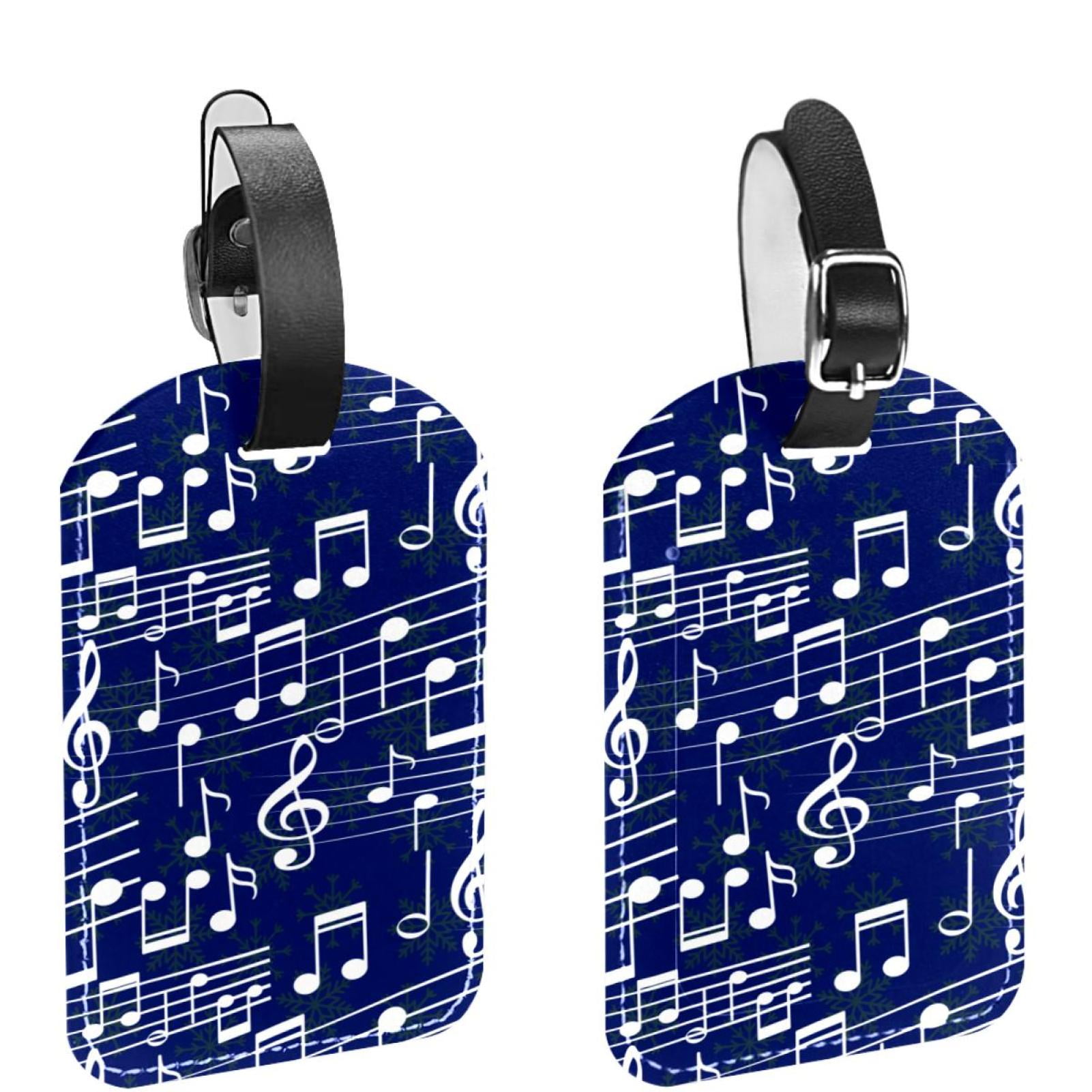 Square 2Pack PU Leather Music Note Cruise Luggage Tag with Privacy ...
