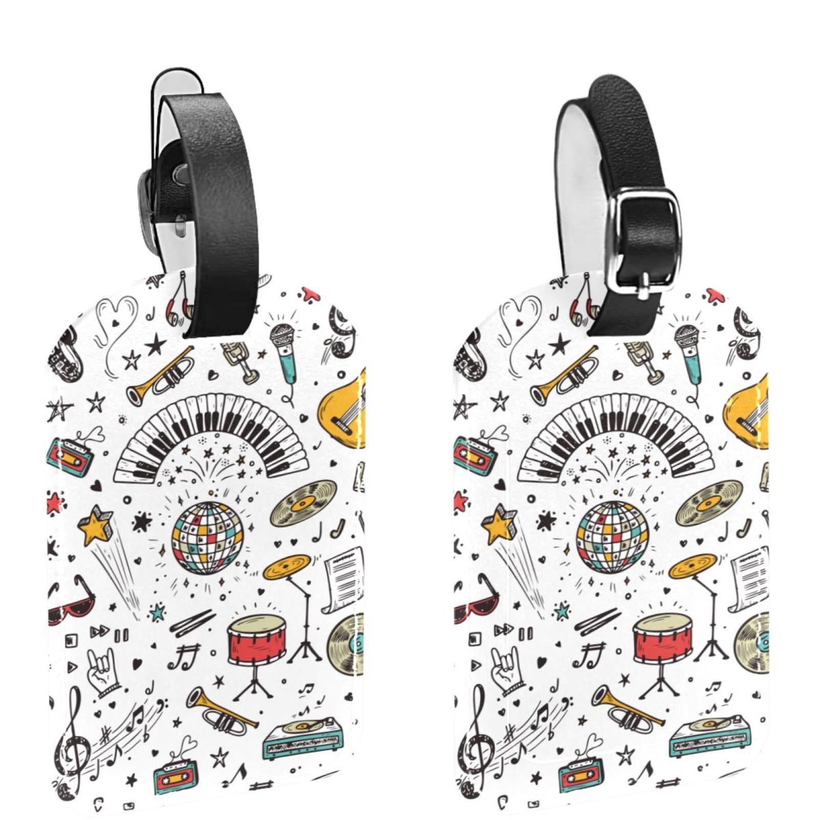 Square 2Pack PU Leather Musical Instruments Violin Cruise Luggage Tag ...