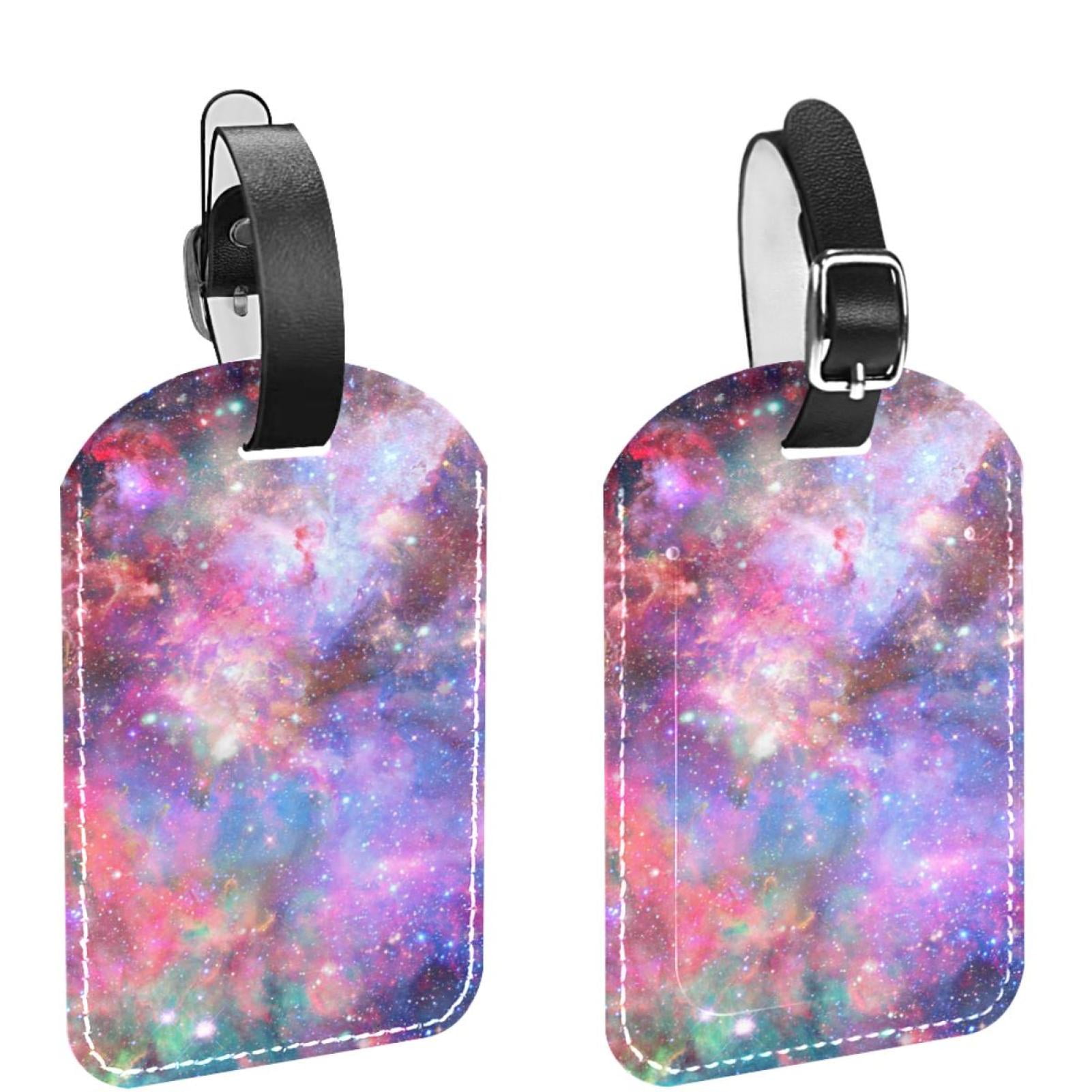 Square 2Pack PU Leather Outer Space Nebula Stars Cruise Luggage Tag ...
