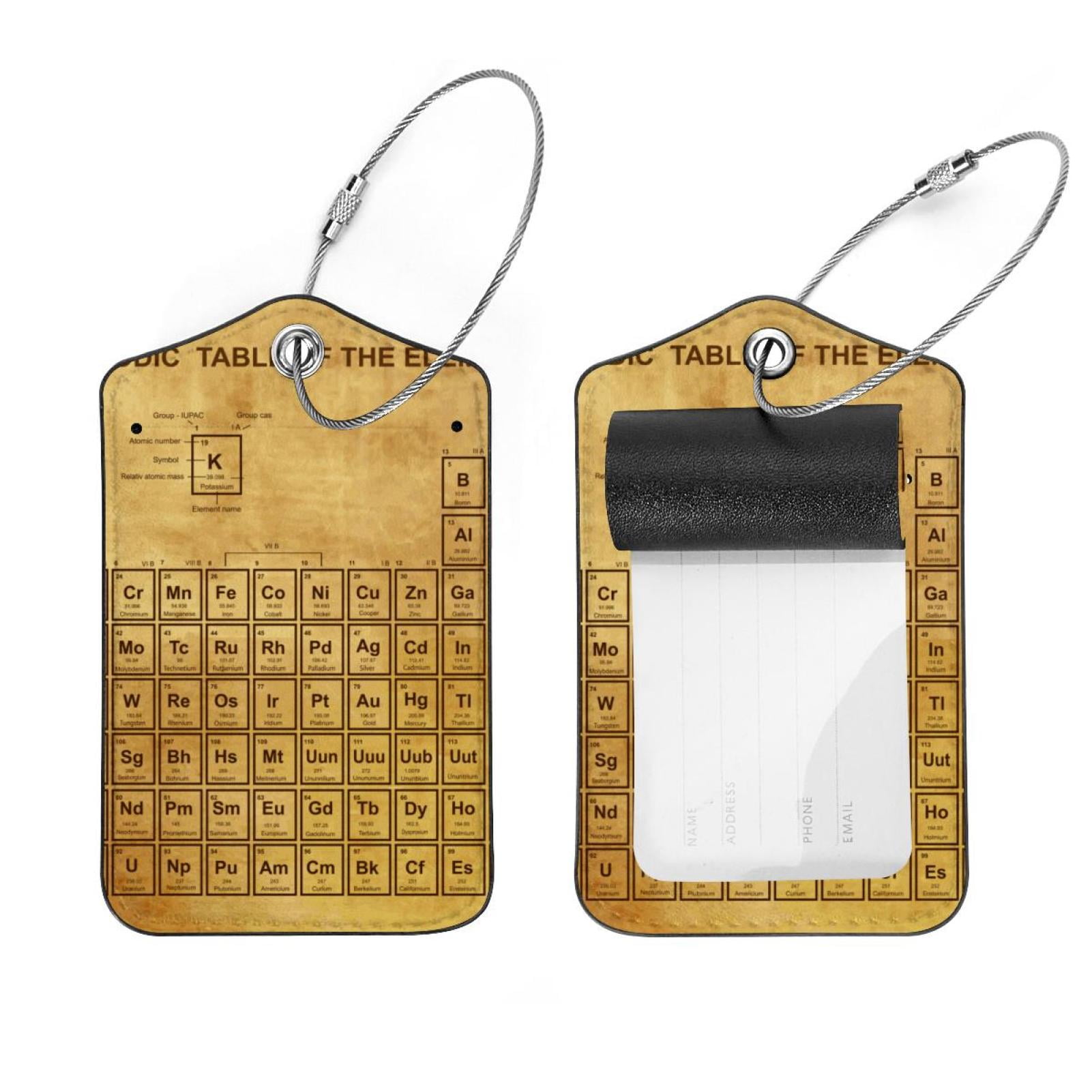 Square 2Pack PU Leather Periodic Table of the Elements Cruise Luggage ...