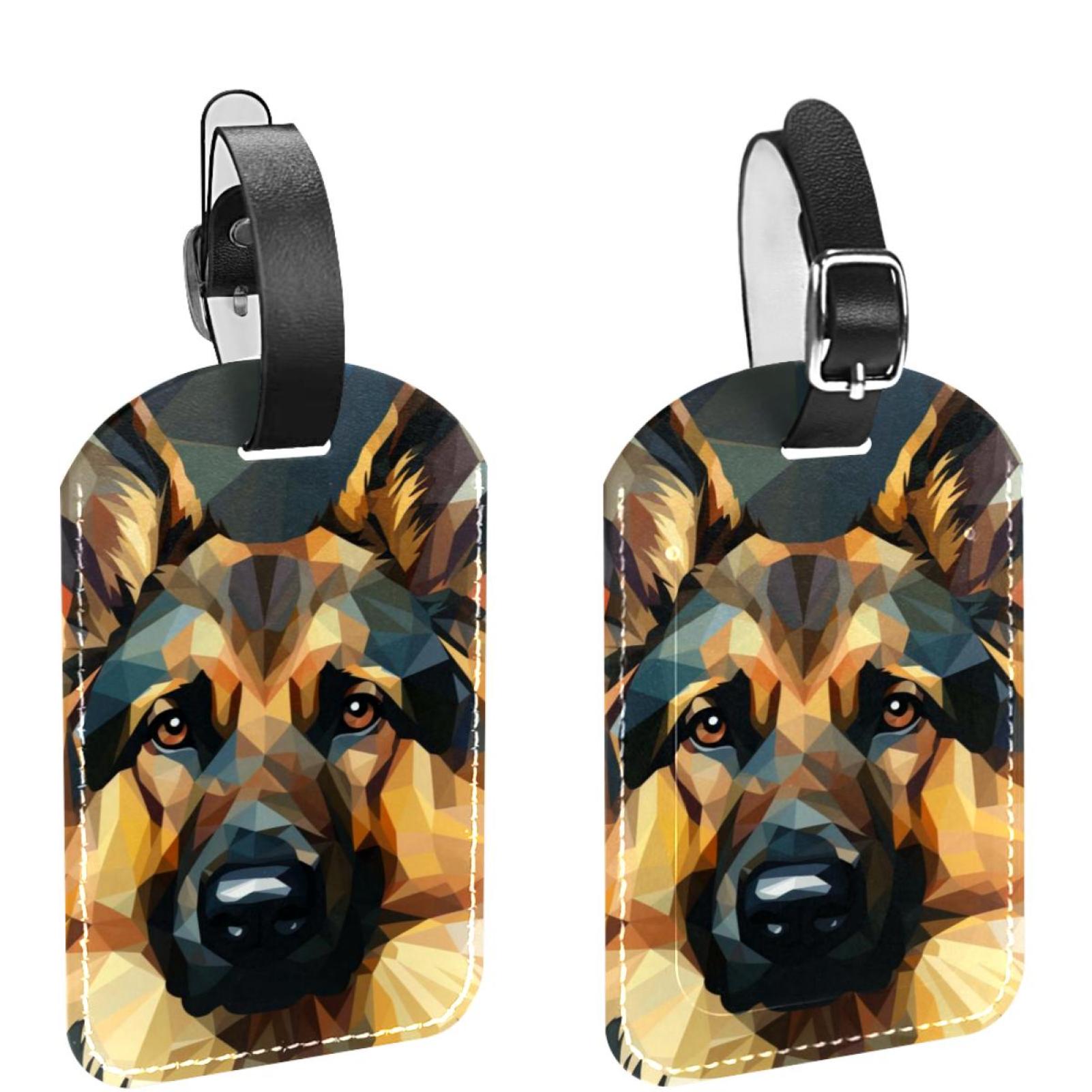 Square 2Pack PU Leather Sheepdog Cruise Luggage Tag with Privacy Cover ...