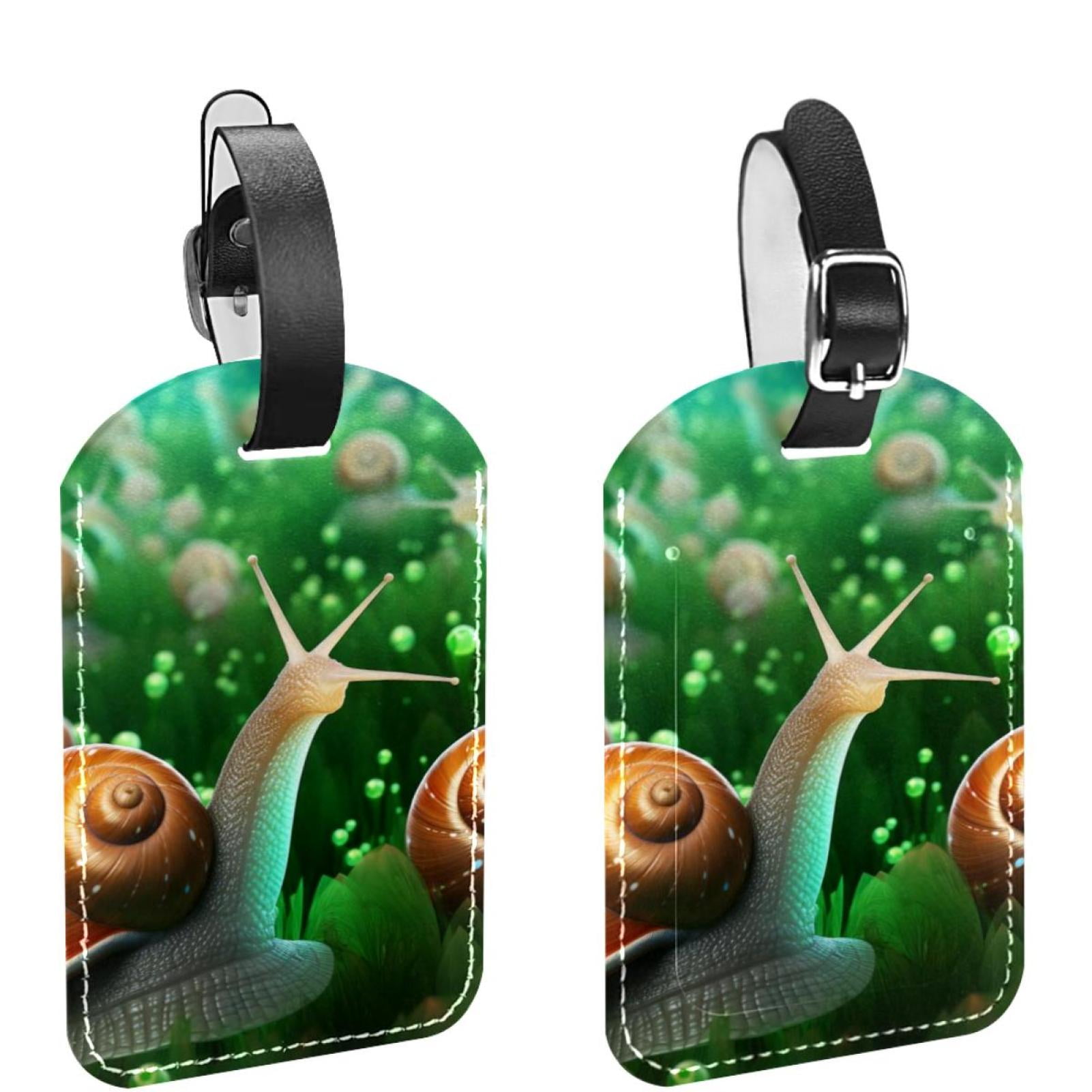 Square 2Pack PU Leather Snails Cruise Luggage Tag with Privacy Cover ...