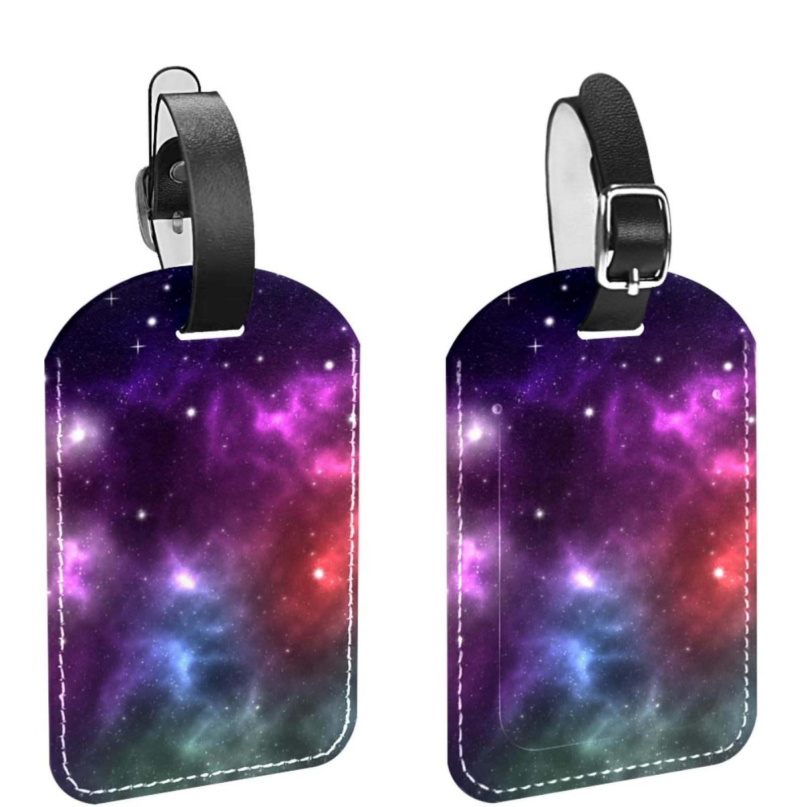 Square 2Pack PU Leather Space Galaxy Nebula Cruise Luggage Tag with ...