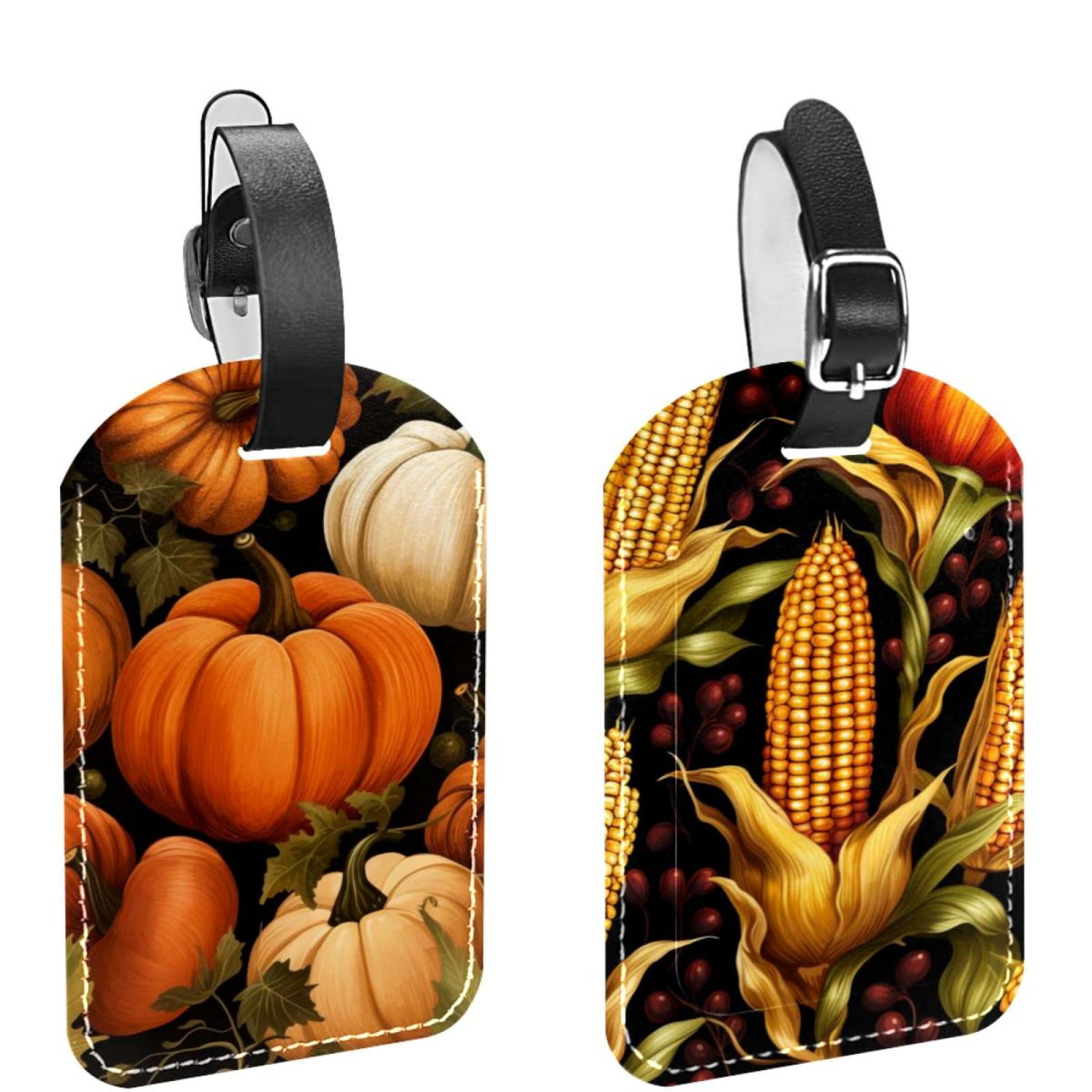 Square 2Pack PU Leather Thanksgiving Corn Cruise Luggage Tag with ...