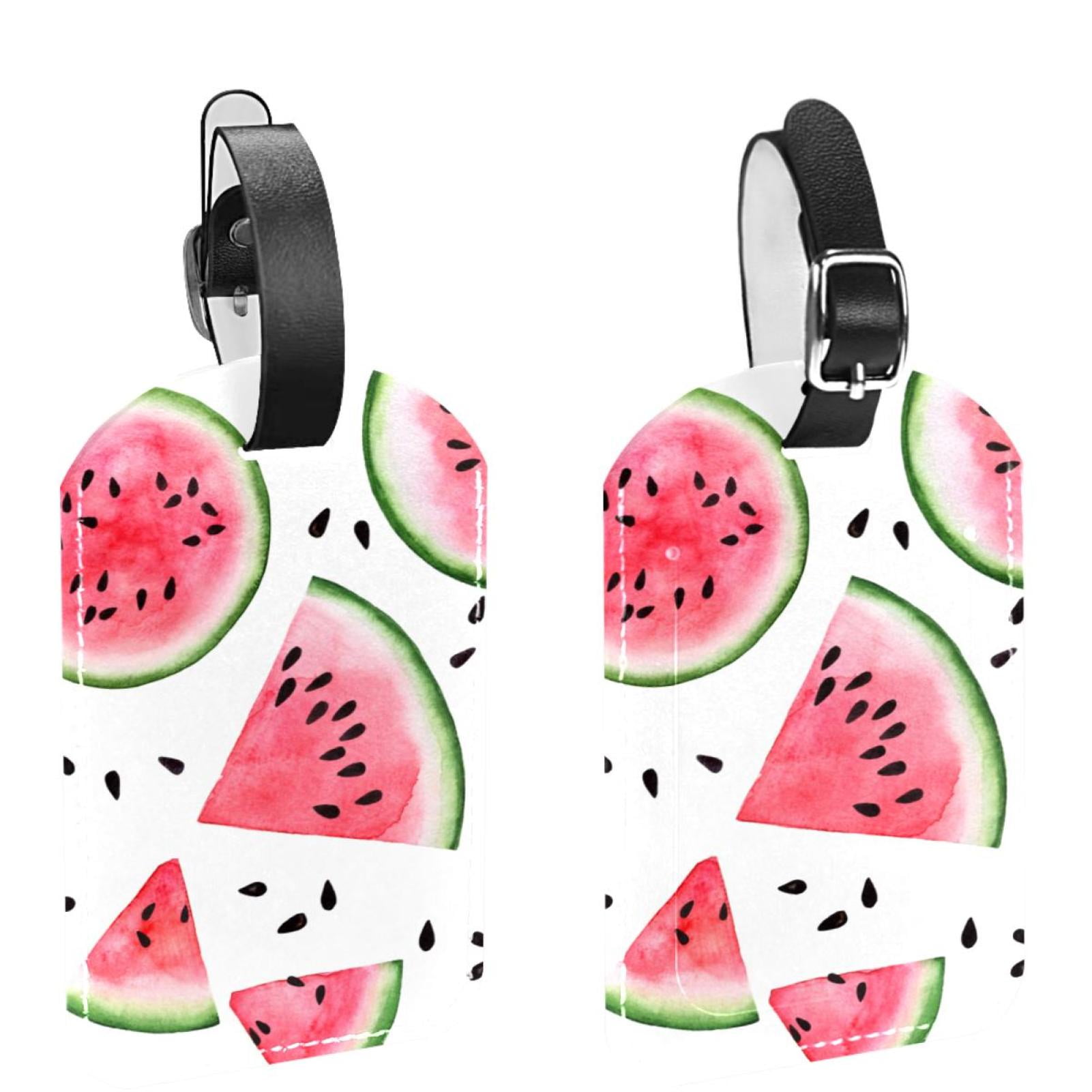 Square 2Pack PU Leather Watermelon Cruise Luggage Tag with Privacy ...