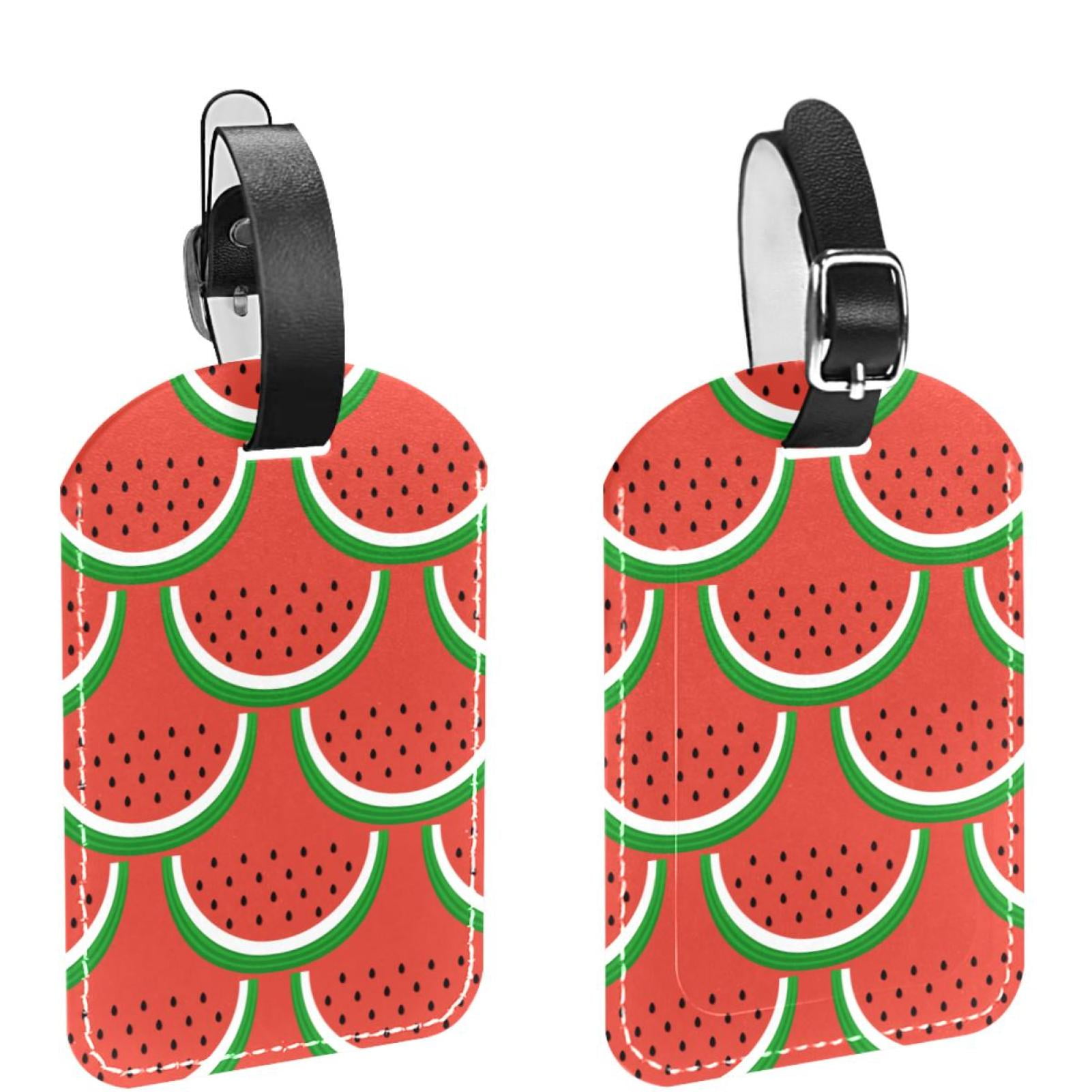 Square 2Pack PU Leather Watermelon Cruise Luggage Tag with Privacy ...