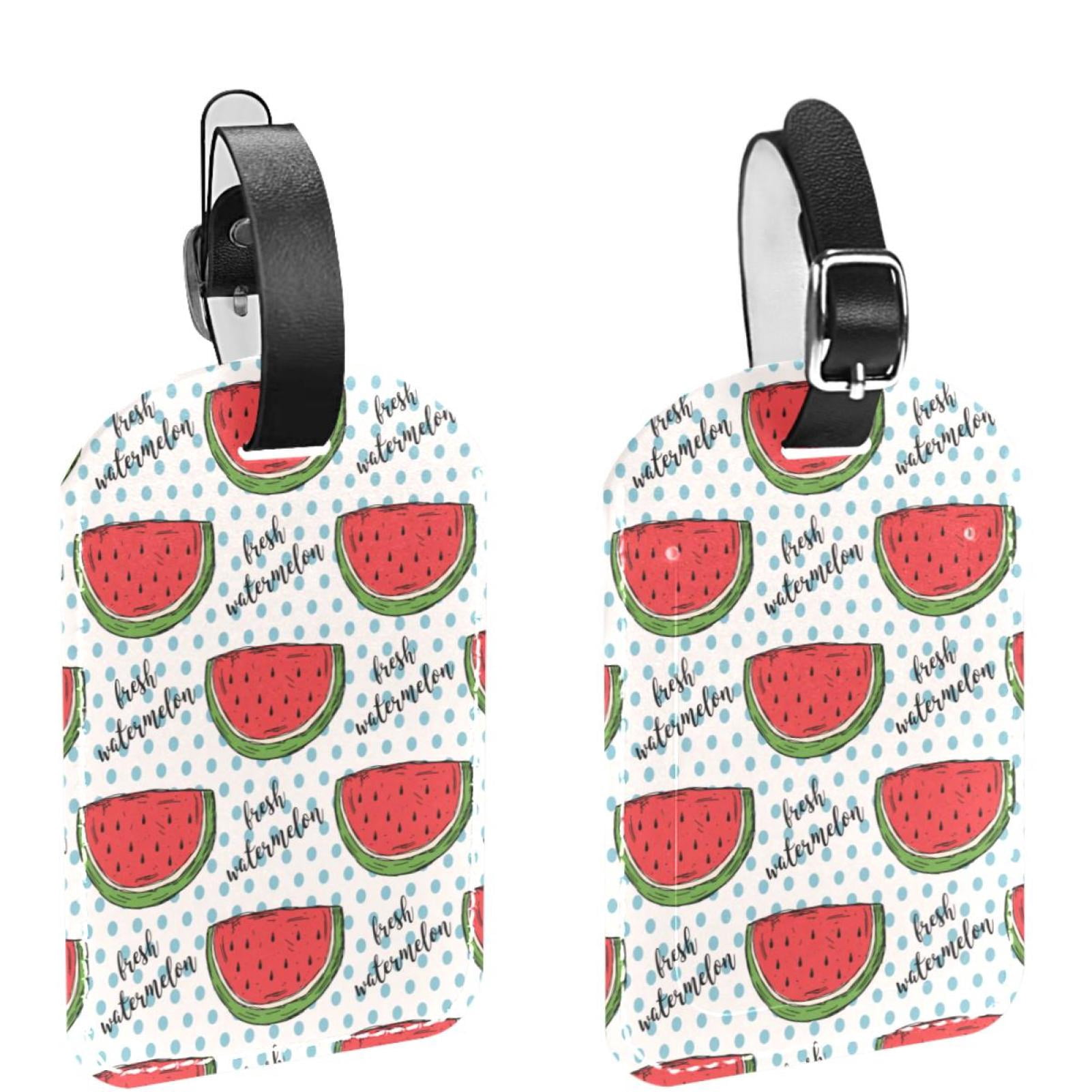 Square 2Pack PU Leather Watermelon Cruise Luggage Tag with Privacy ...