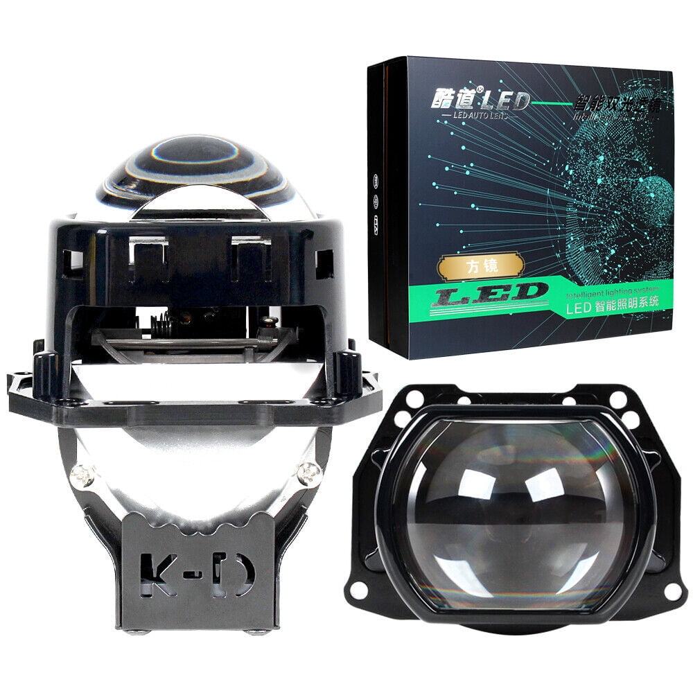 Square 3.0 inch Bi LED Headlight 122W Bi LED Projector Lens 6000K Universal Retrofit - Walmart.com