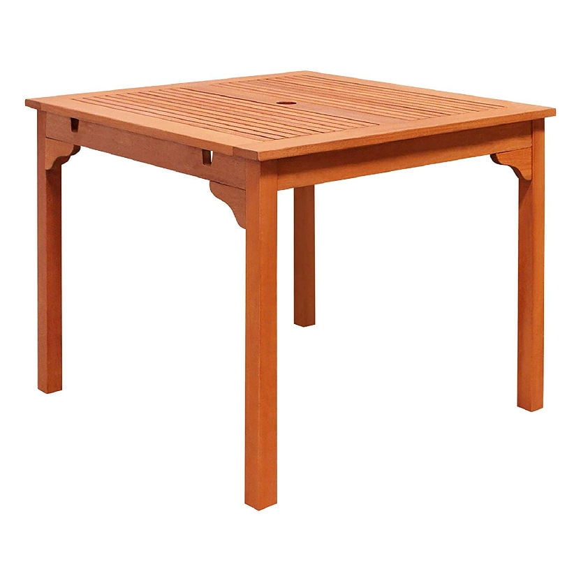 Square 35-in Outdoor Wooden Patio Dining Table with 2-in Diameter ...