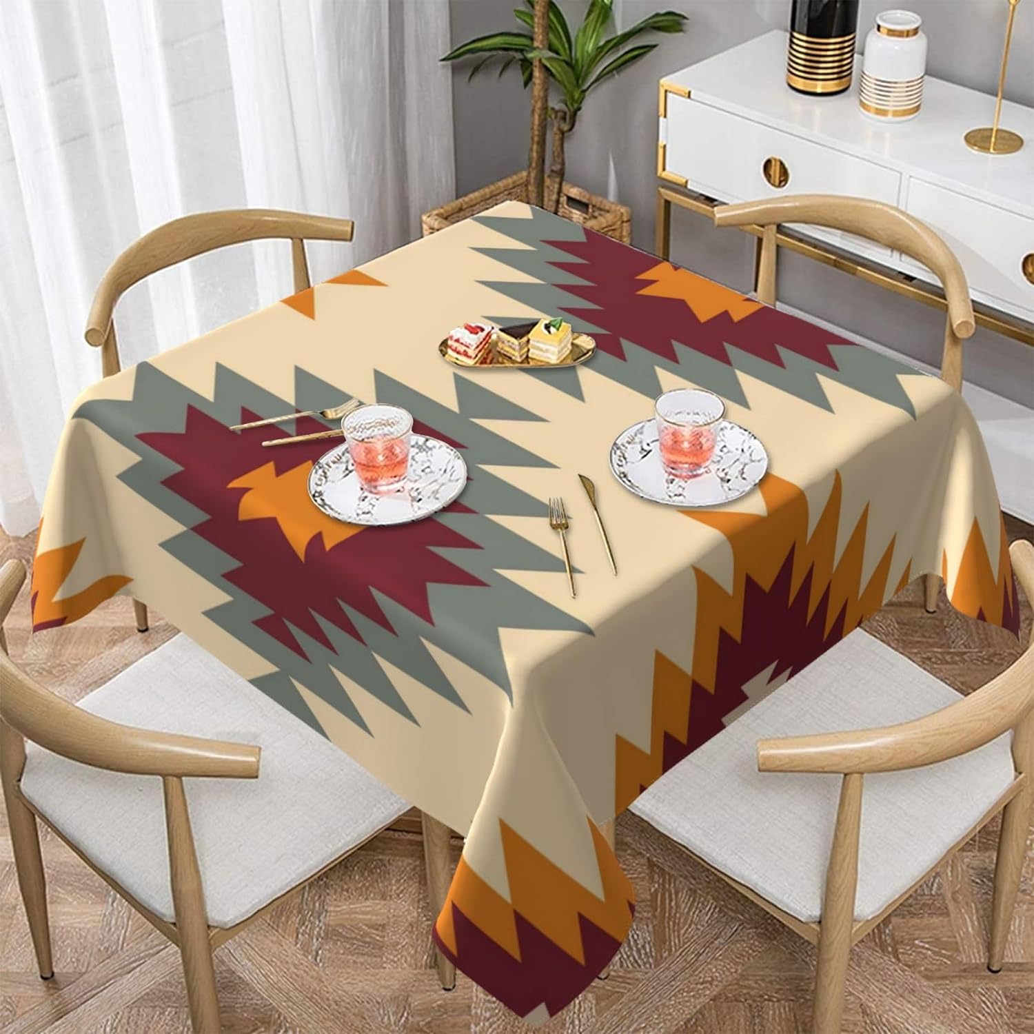Square 60" Southwestern Native American Navajo Table Covers Outdoor ...