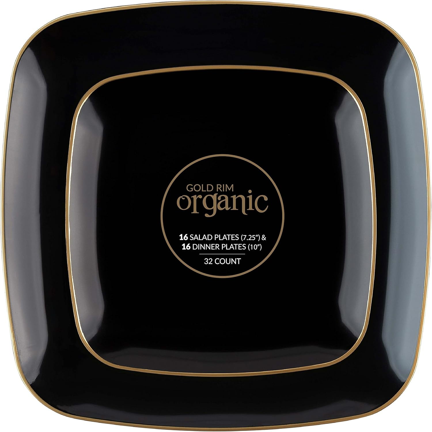 Square 64 Piece Combo Plates Set with 32 X 7'' Plates and 32 X 10 ...