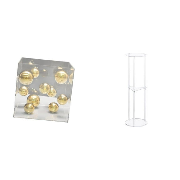 Square Acrylic Cover Ball Ornament Round Side Table Display Modern ...