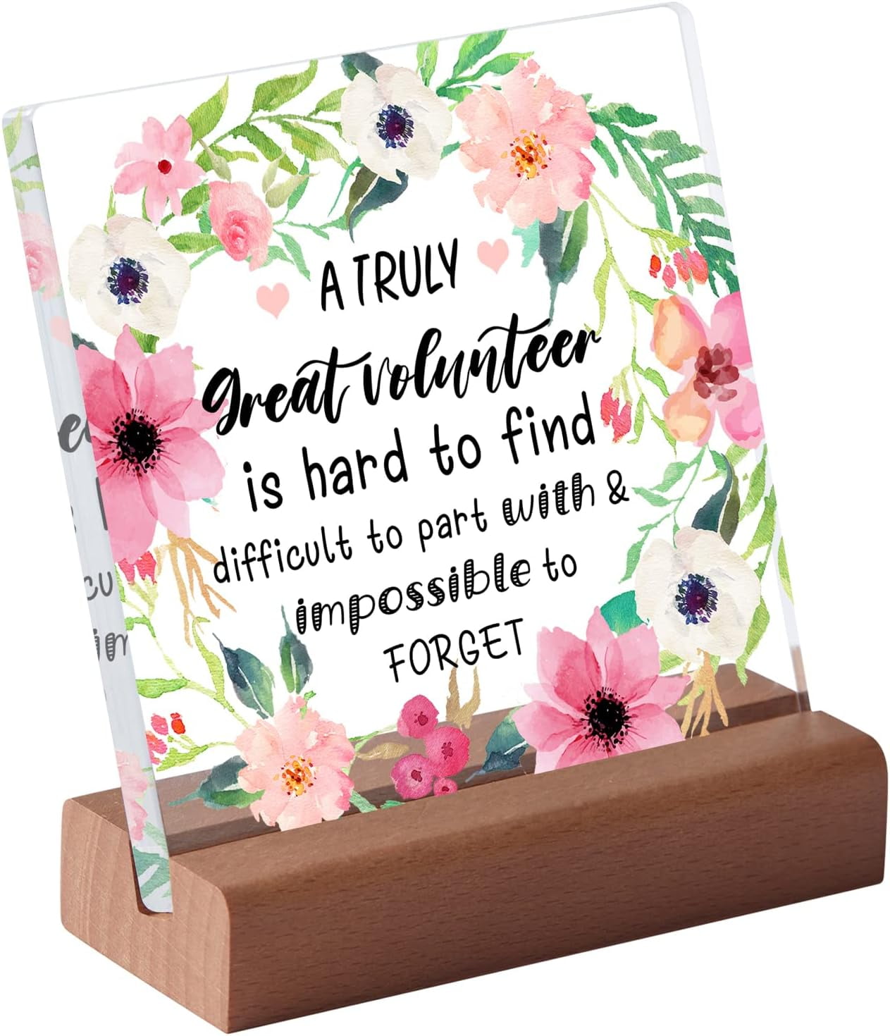 Square Acrylic Desk Plaque Sign With Wood Stand - A Truly Great ...