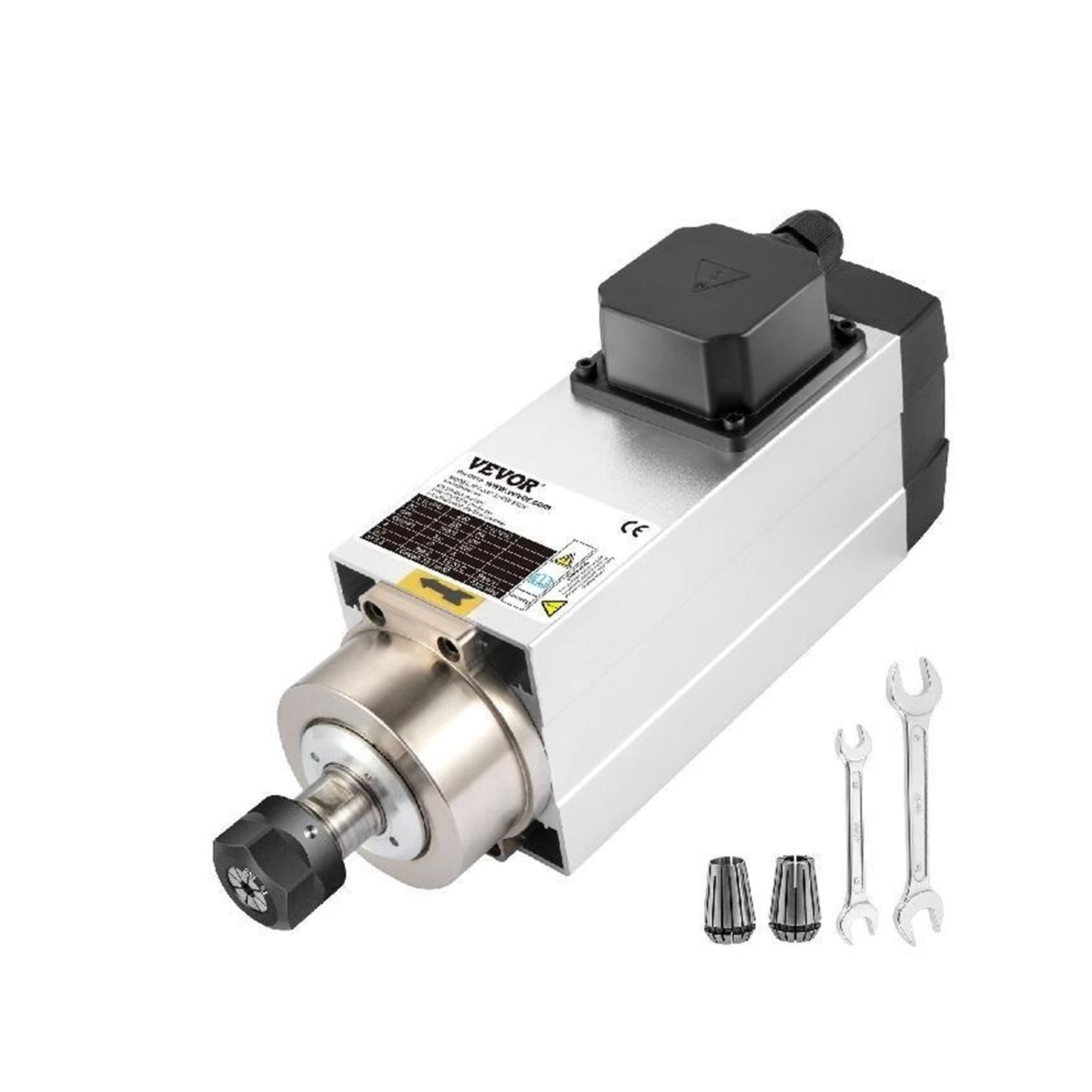 Square Air Cooled Spindle Motor 2.2KW 3KW 4KW ER20 ER25 Collets 4 Bearings High Speed for CNC ...