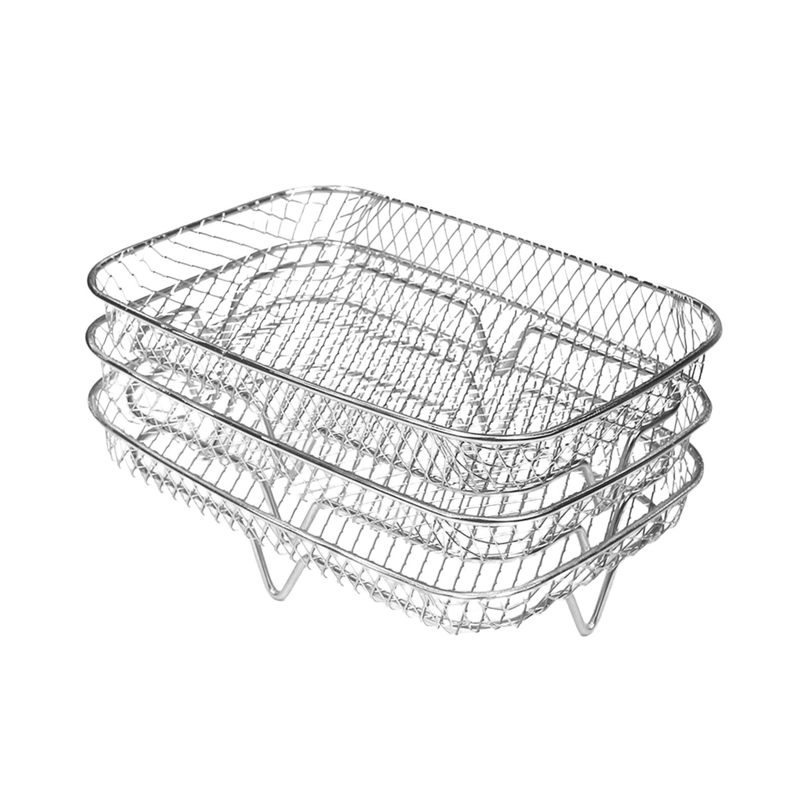 Square Air Fryer Rack, Yoaney Multi Layer Stainless Grill Stackable ...