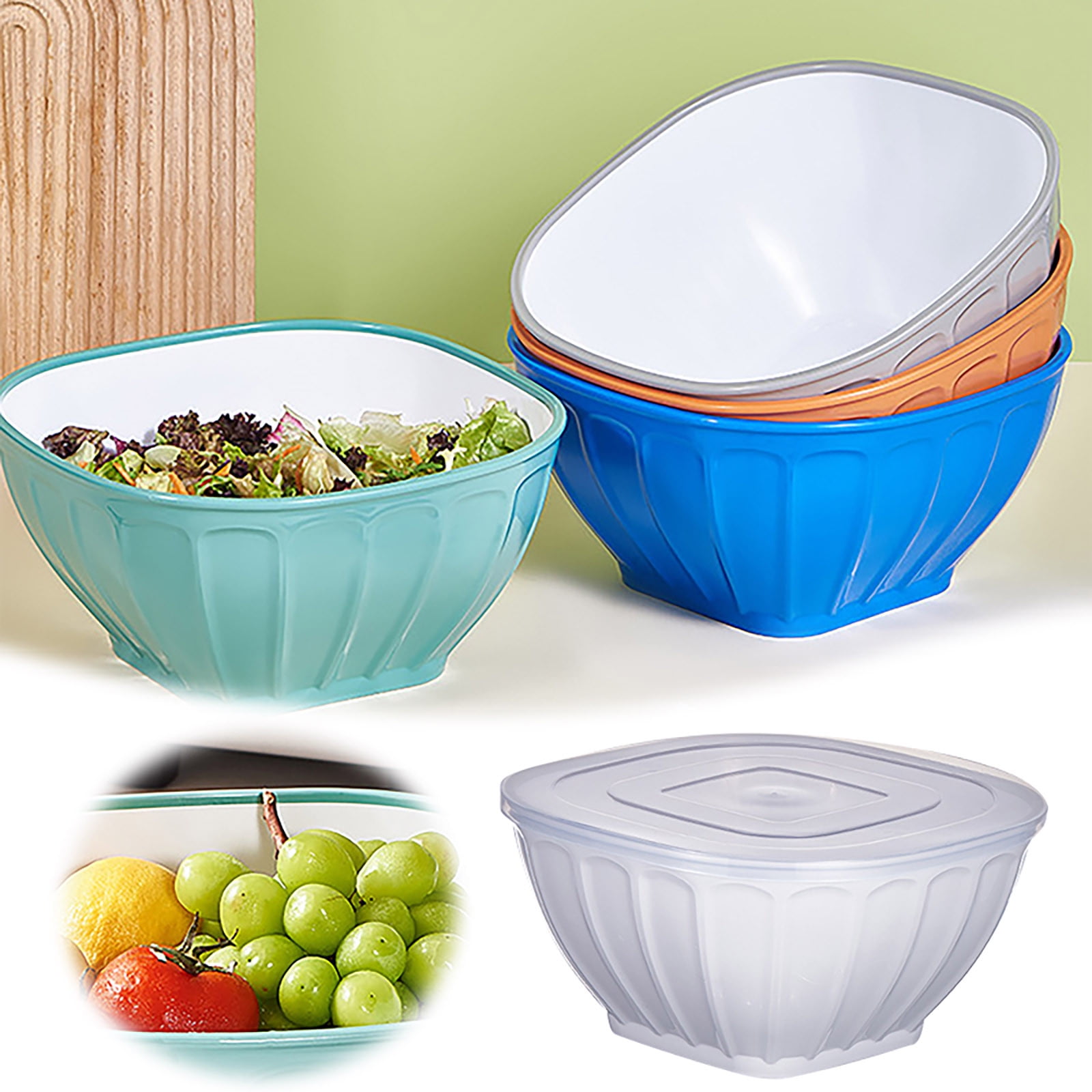 Square Airtight Food Storage Bowl with Lid - 2.5L BPA-Free Leak-Proof ...