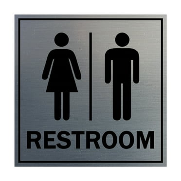 Square Restroom Sign (White) - Large - Walmart.com
