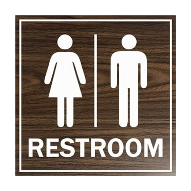 Unisex Restroom Sign, ADA-Compliant Bathroom Door Signs for Offices ...