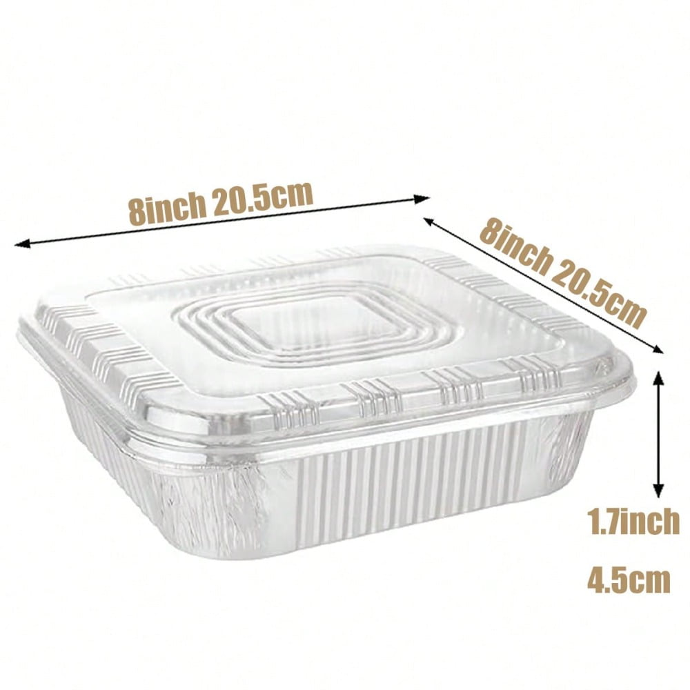 Square Aluminum Baking Pans With Clear Lids (35-Pack, 8x8 ...