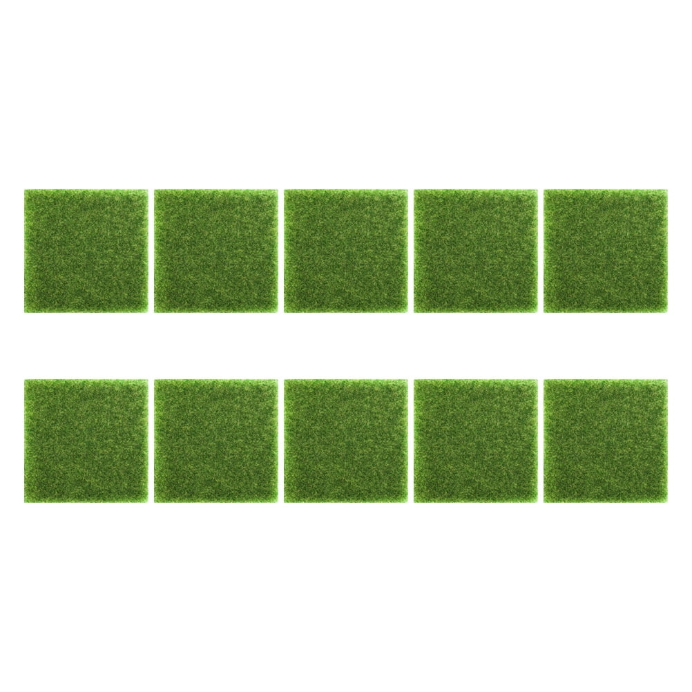 Square Artificial Grass 20 Pcs Garden Lawn Moss for Decoration Turf ...