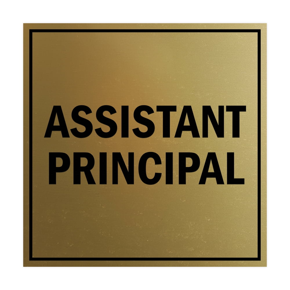 Square Assistant Principal Sign (Brushed Gold) - Large - Walmart.com